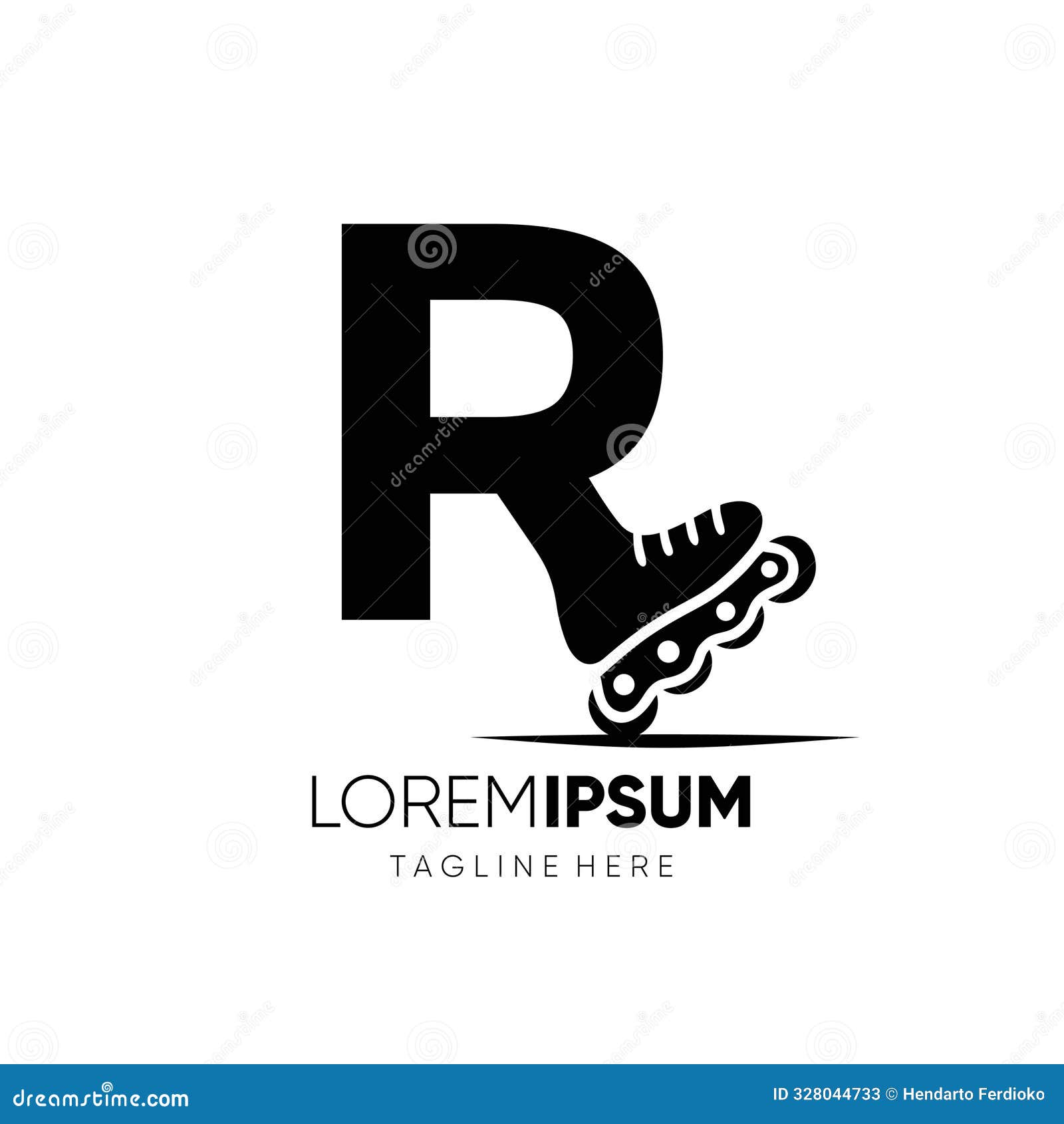 Letter R Rollerblade or in Line Skate Logo Design Vector Icon Graphic ...