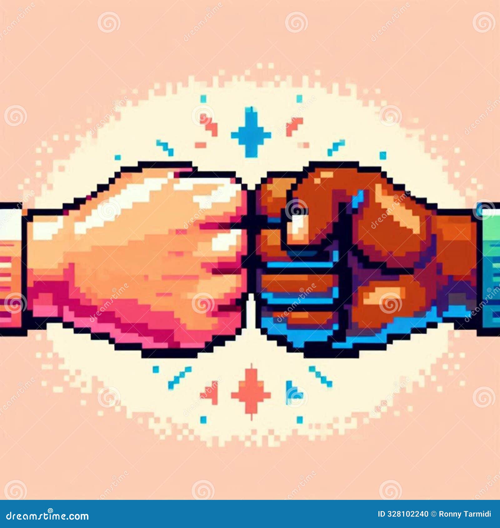 Pixel Art Fistbump Emoji Design Stock Illustration - Illustration of ...