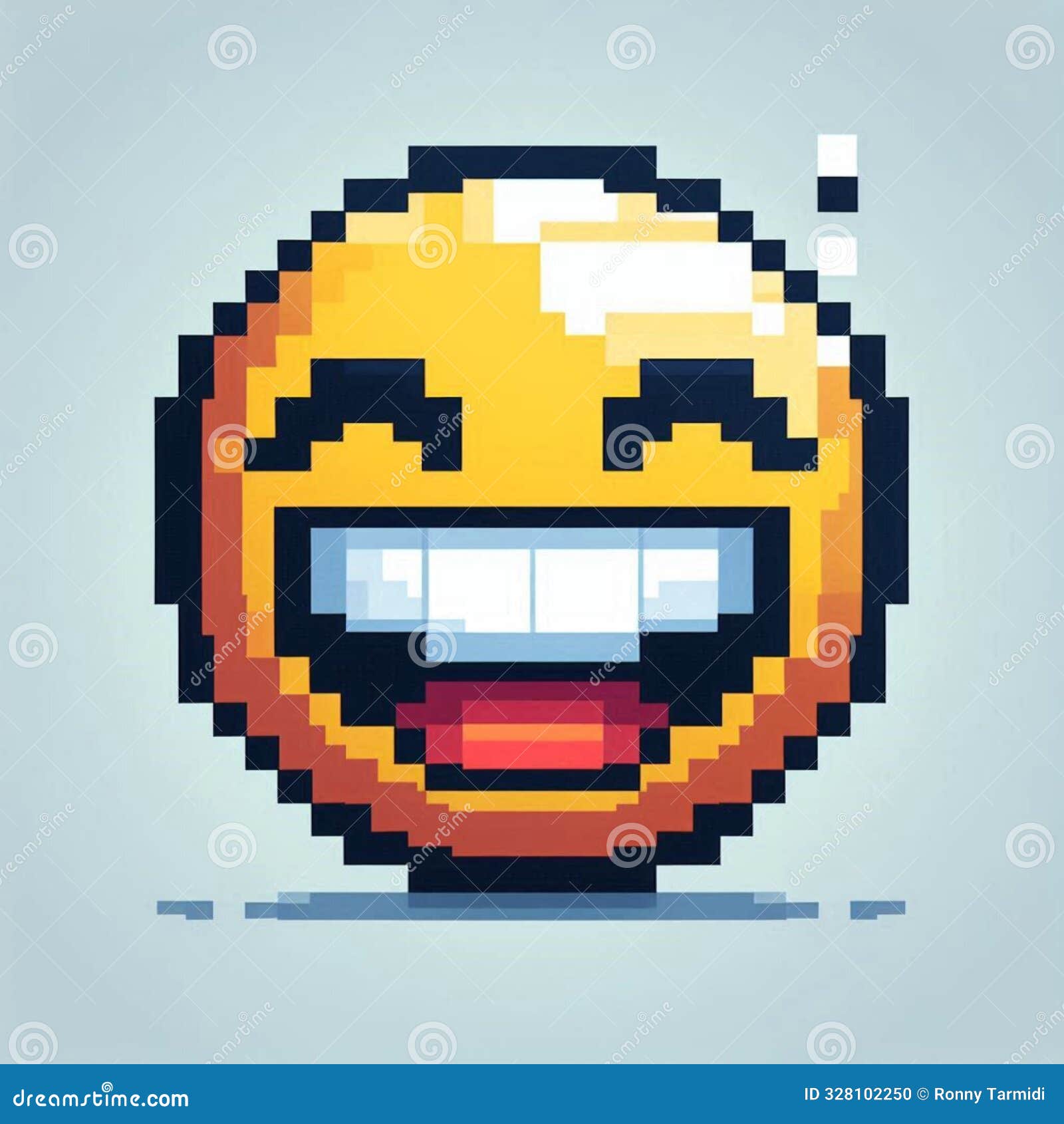 Pixel Art Laughing Emoji Design Stock Illustration - Illustration of ...