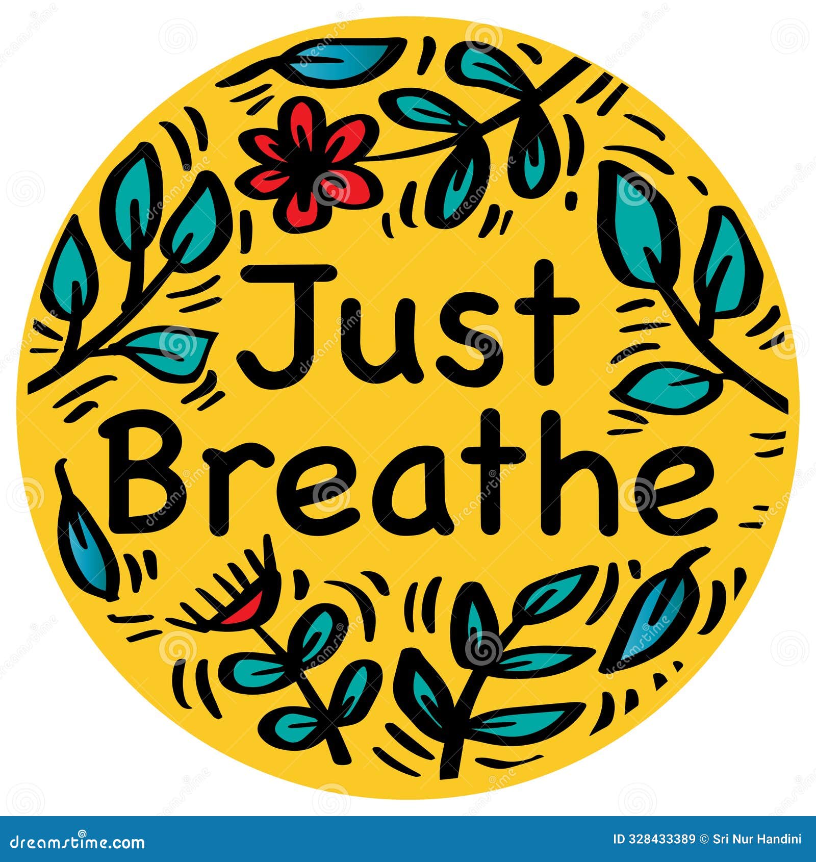 Breathe Hand Lettering Calligraphy. Vector Illustration | CartoonDealer ...