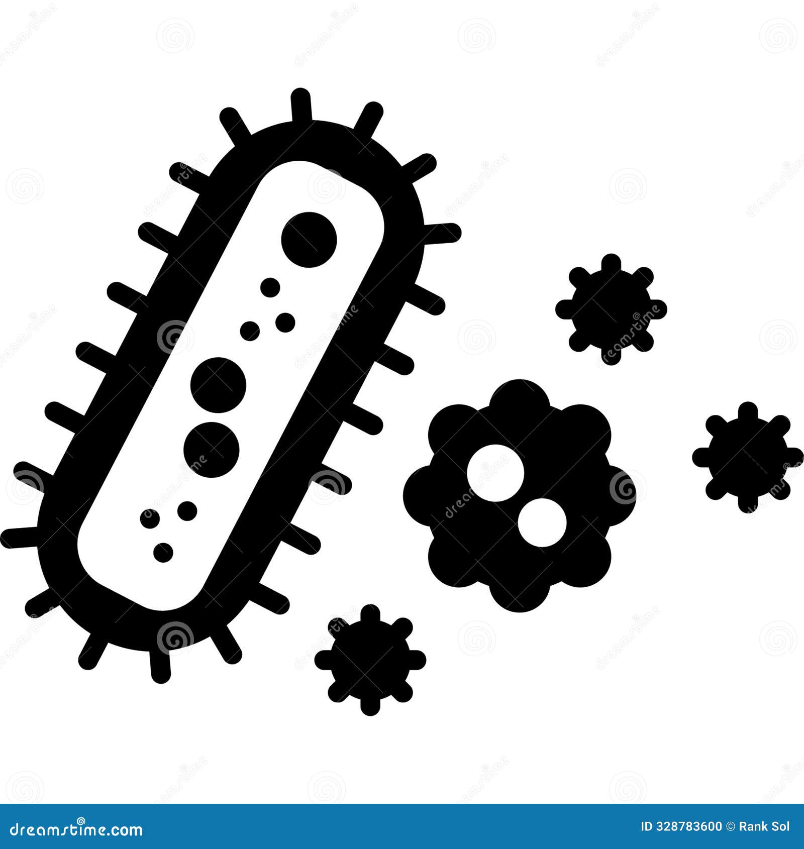 Germ Illustration with Isolated Background in Glyph Style Stock ...