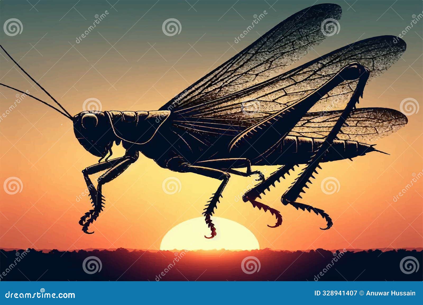 Grasshopper vector stock illustration. Illustration of techniques ...