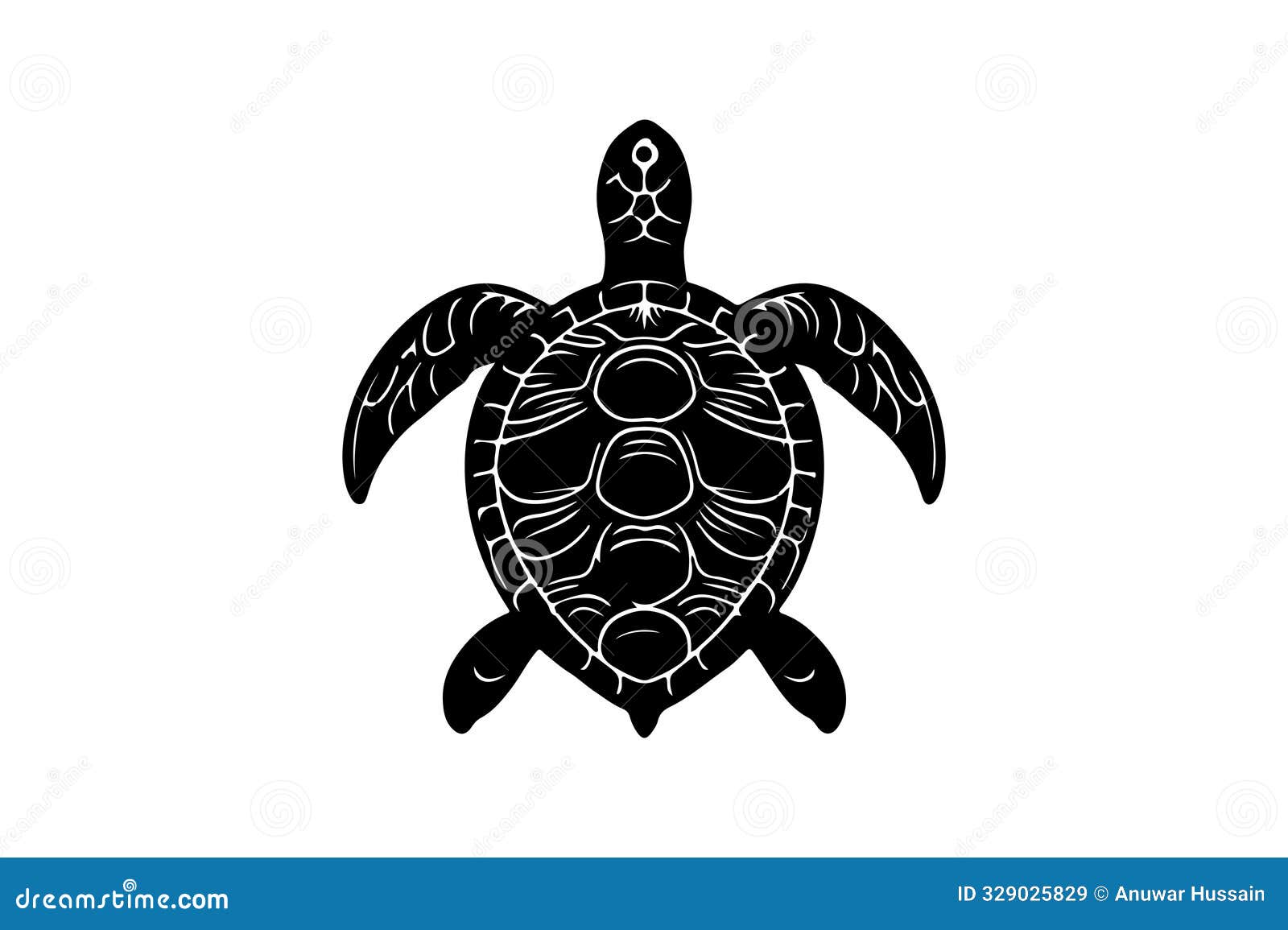 Turtle Silhouette Vector Art Illustration Stock Vector - Illustration ...