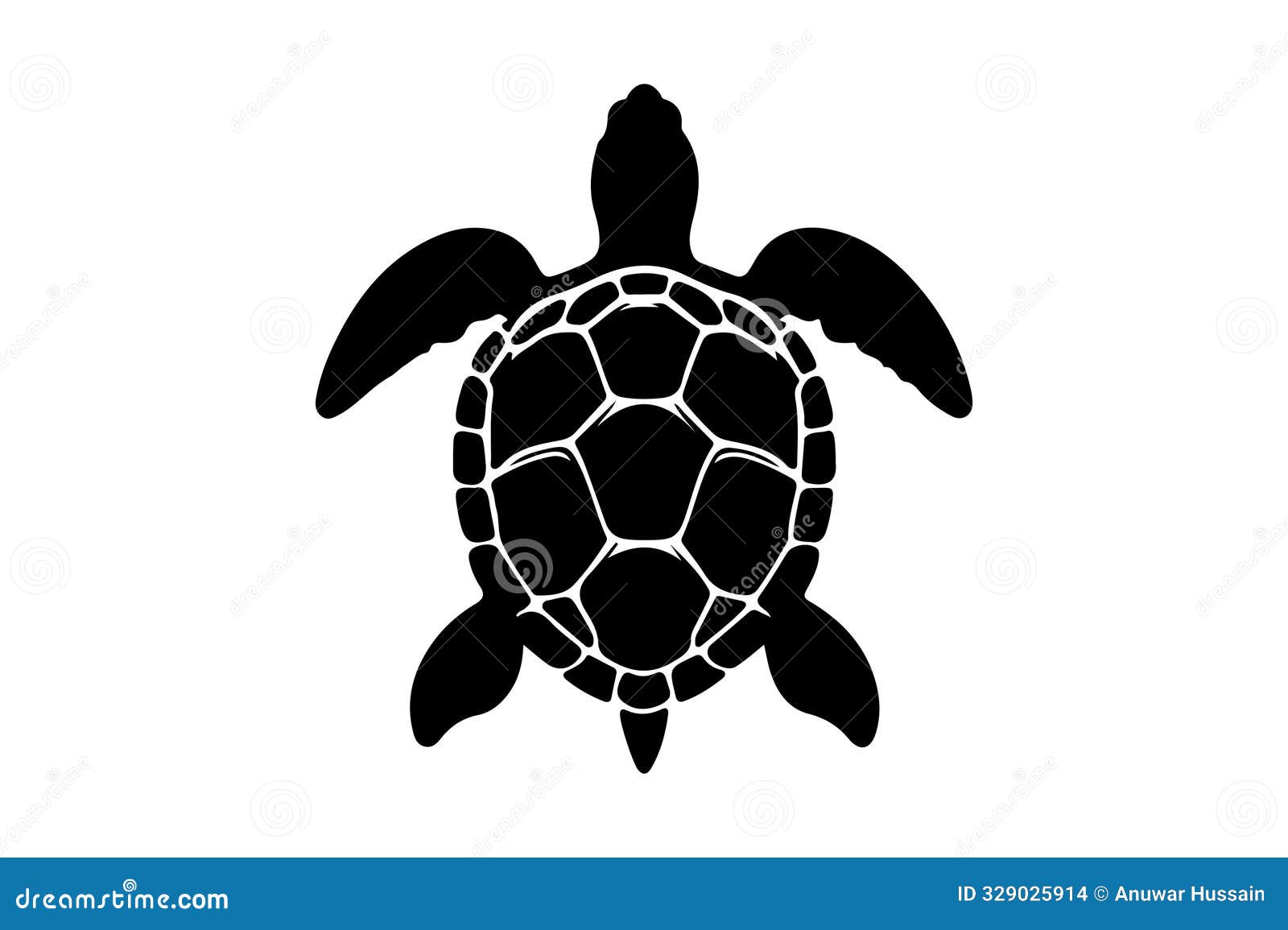 Turtle Silhouette Vector Art Illustration Stock Vector - Illustration ...