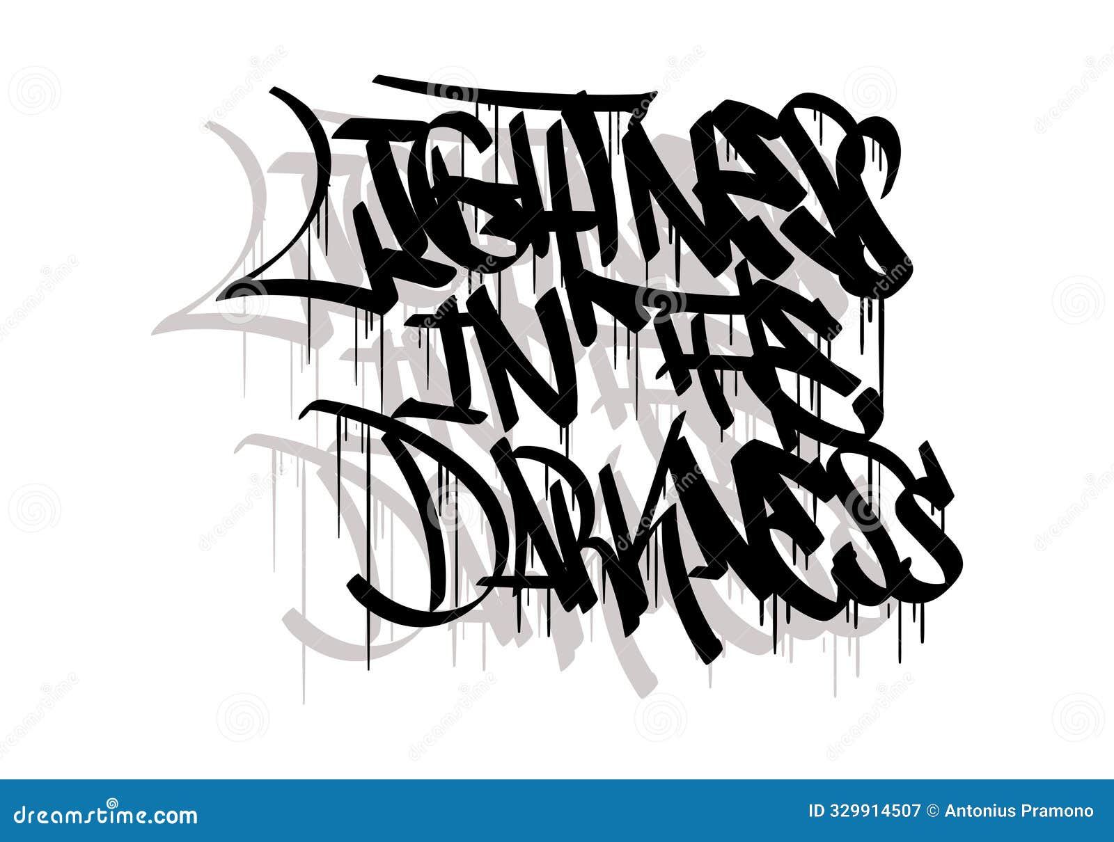 LIGHTNESS in the DARKNESS Word Graffiti Tag Style Stock Vector ...