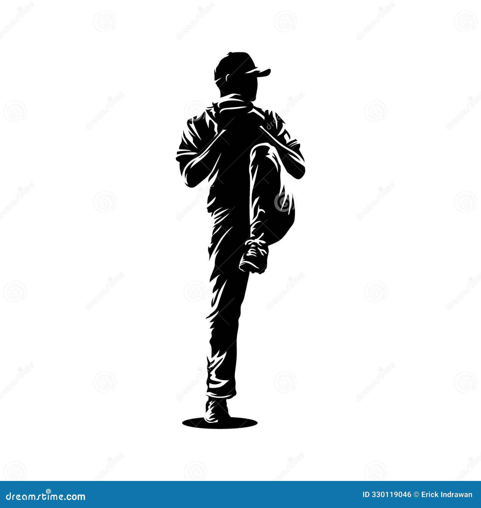 Baseball Thrower Silhouette Stock Illustration - Illustration of people ...