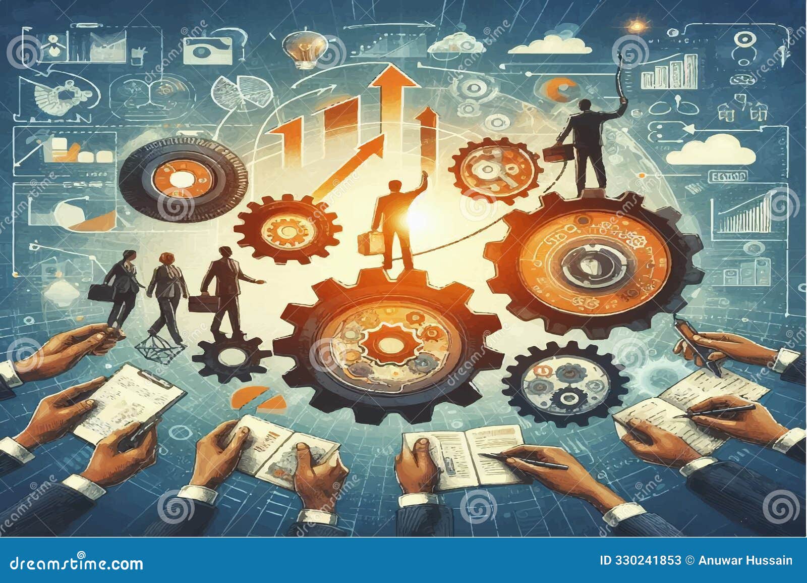 Teamwork Successful Together Concept Stock Illustration - Illustration ...