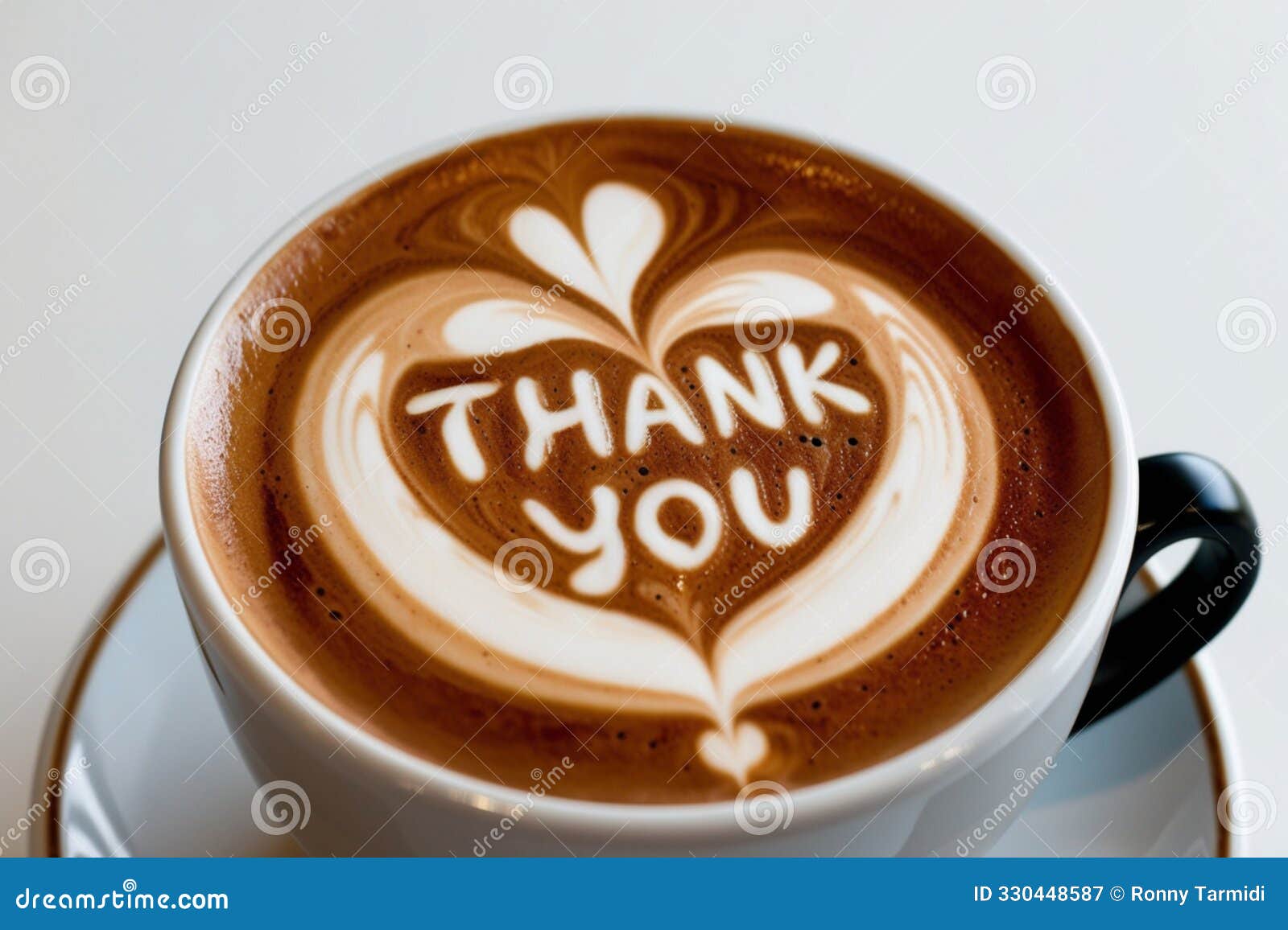 Coffee Latte Image Design with the Words Thank You Stock Image - Image ...