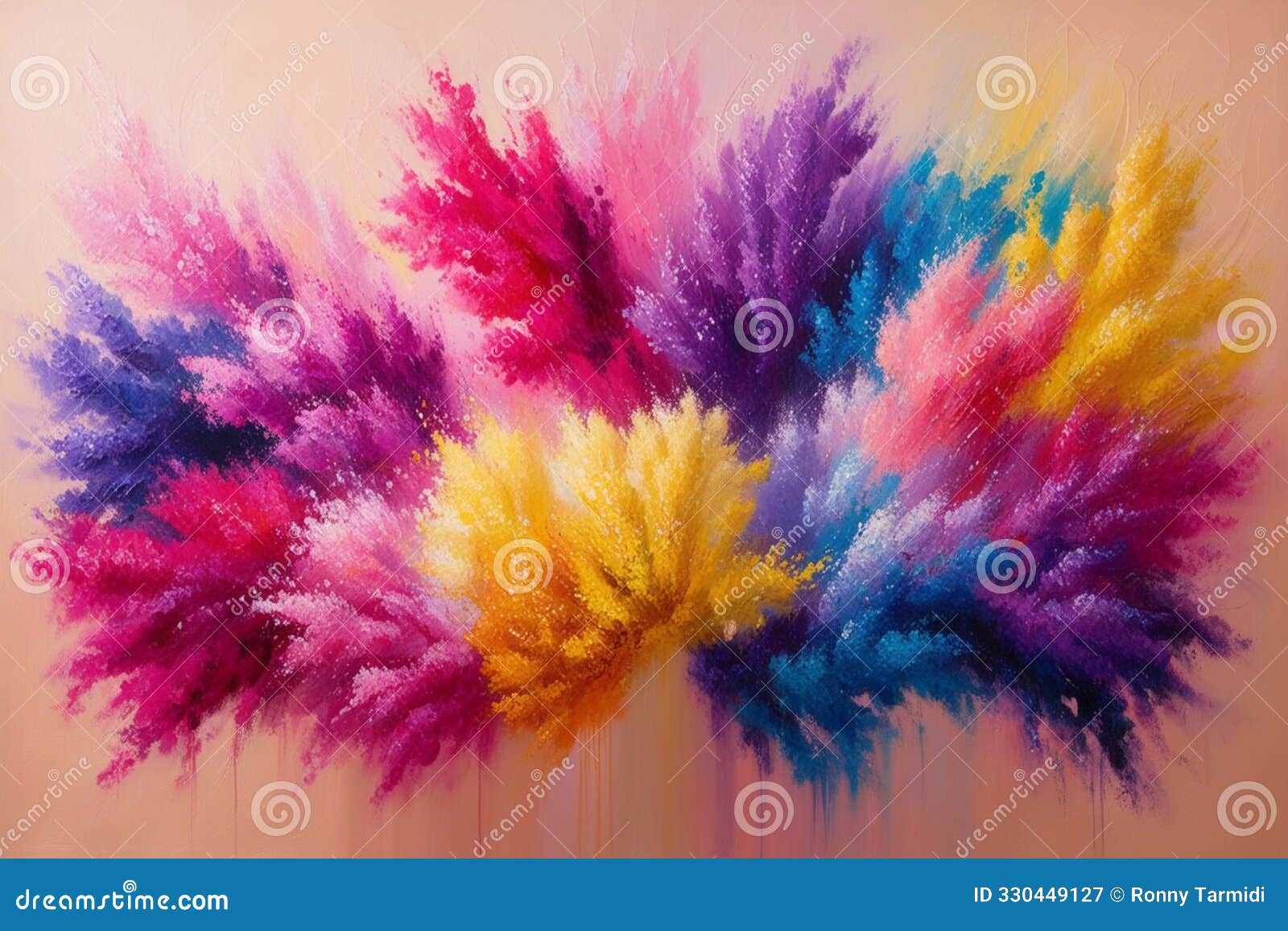 Colorful Smoke Explosion with Red, Blue, Purple, Yellow Splashes Stock ...