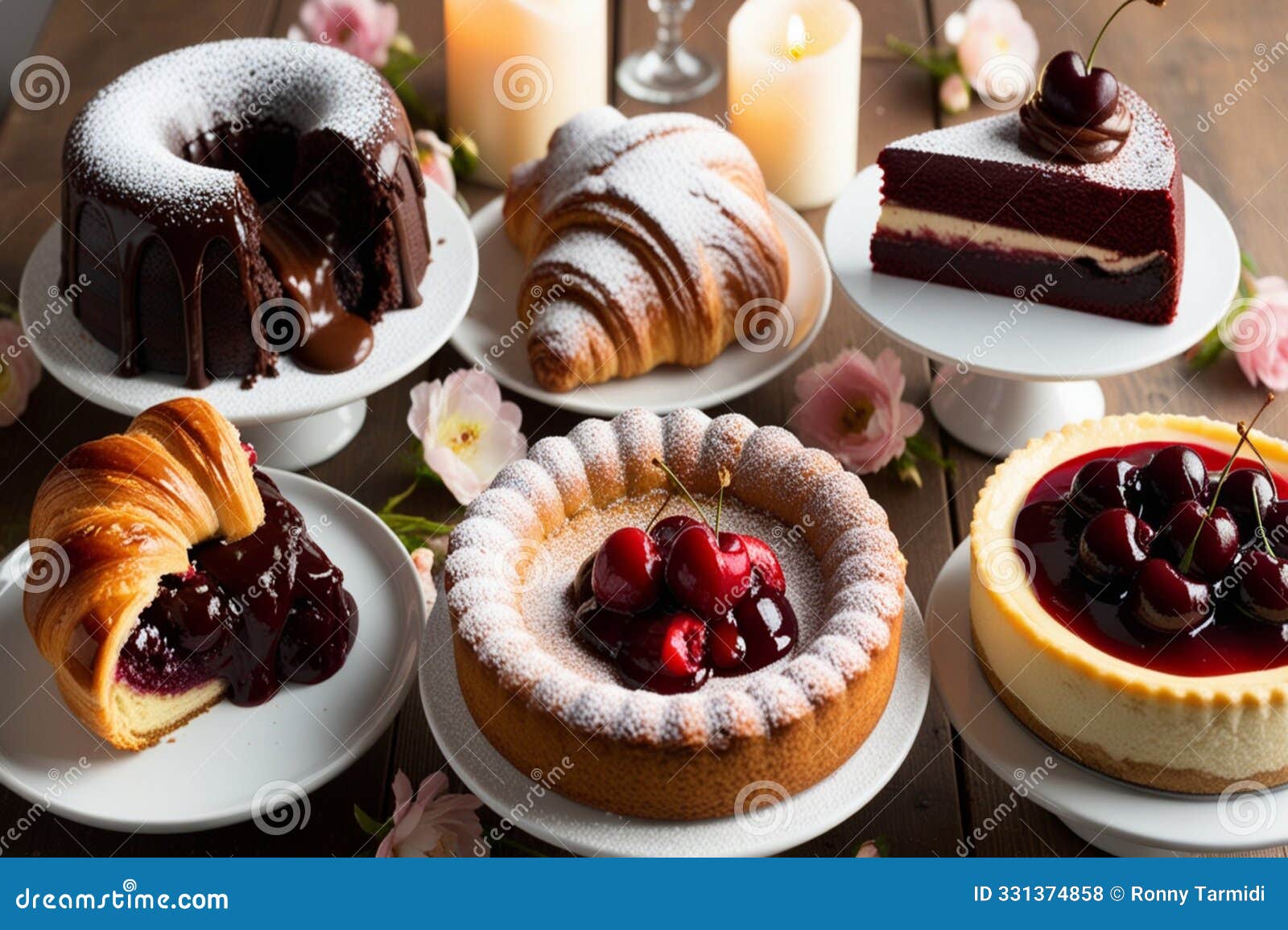 A Variety of Dessert Menus that Look Delicious Stock Photo - Image of ...
