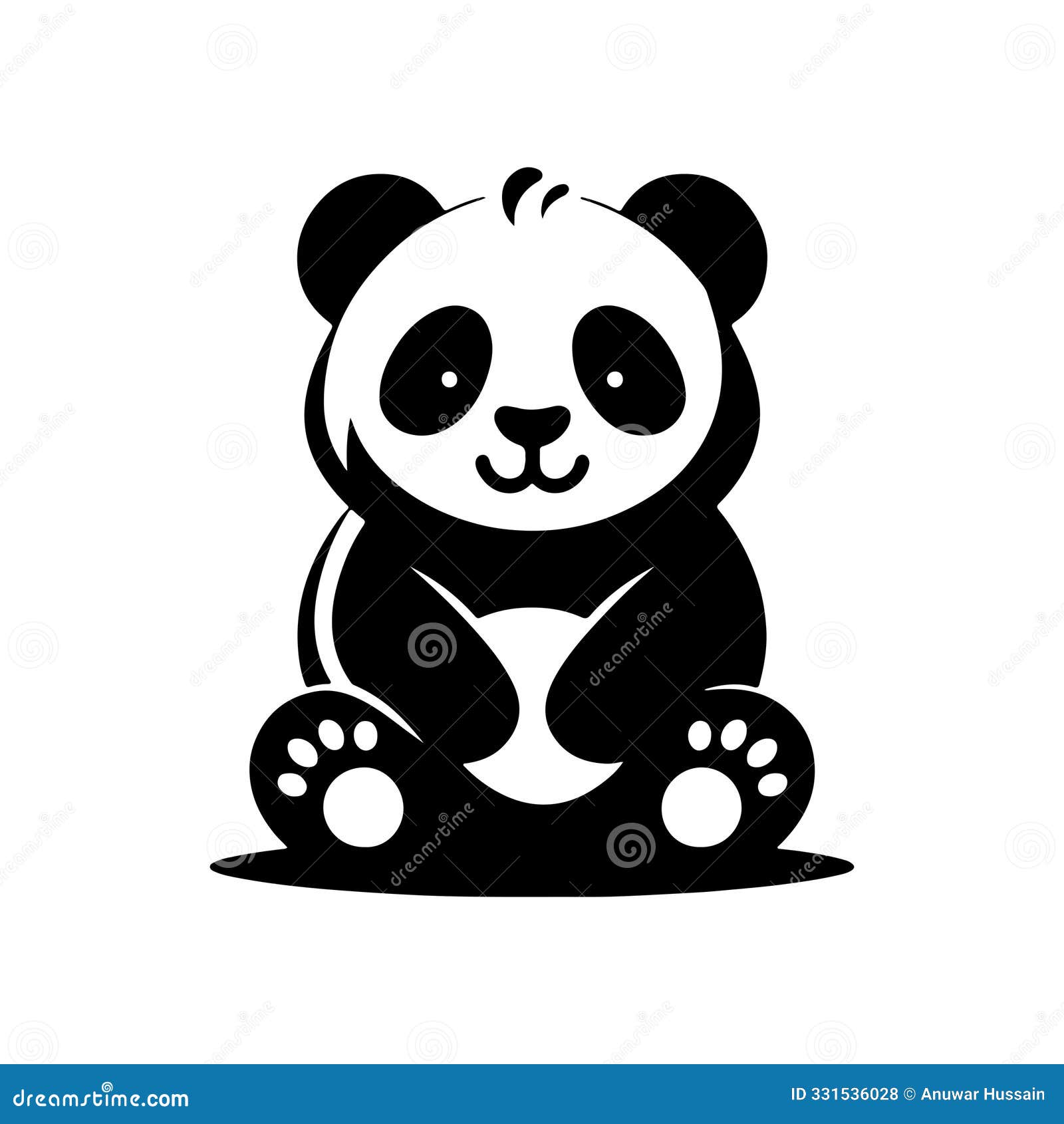 Panda Silhouette Vector Art Illutration. Stock Illustration ...