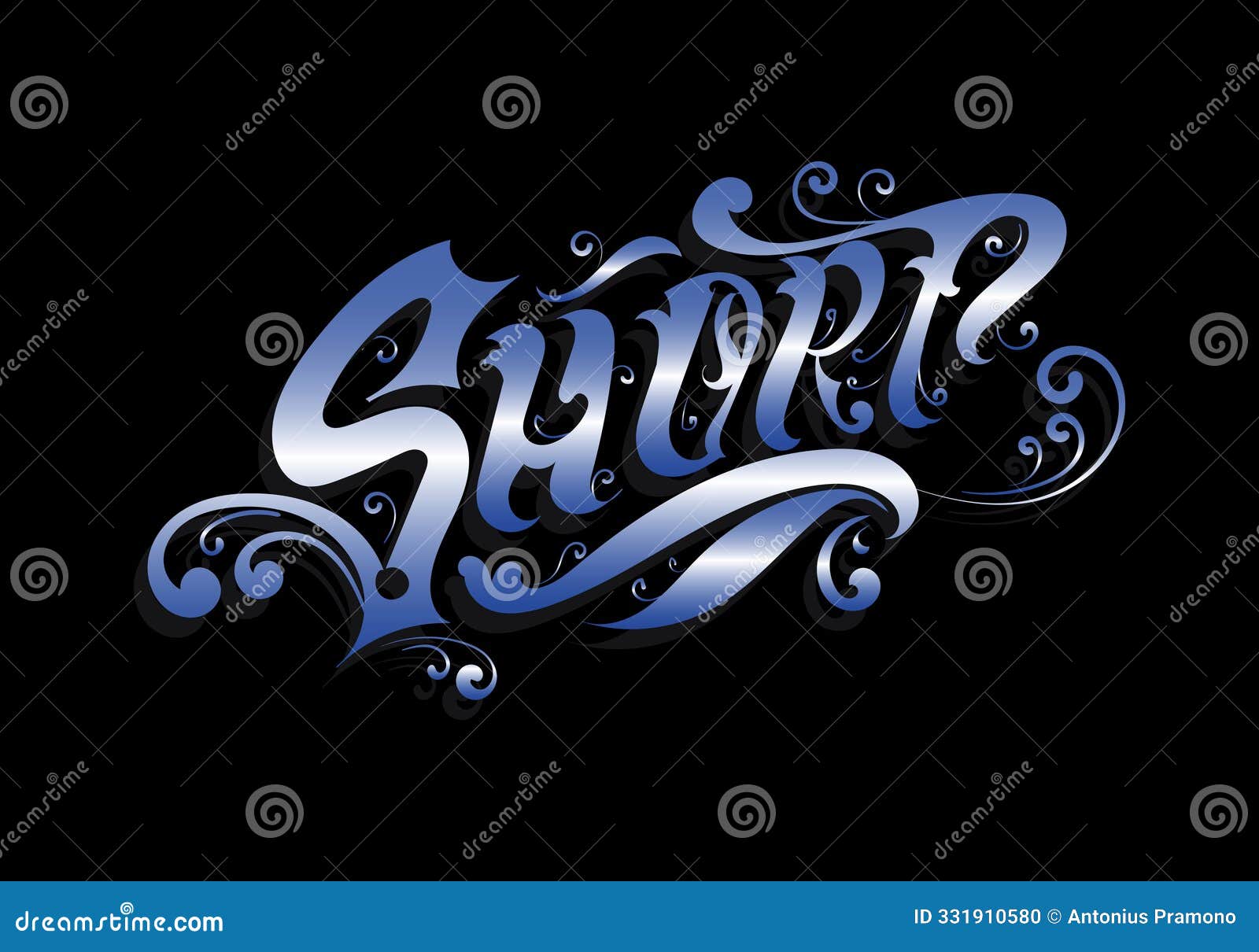 SHORT Lettering Custom Style Design Stock Illustration - Illustration ...