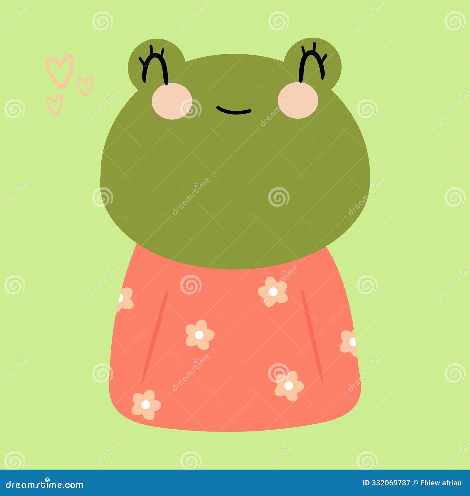 Illustration with Cute Handwritten Frog. Cute Animal Wallpapers Stock ...