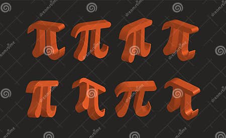 Se of 3D Pi Symbols, Design Elements. 3D Pi Symbols Set Vector Stock ...