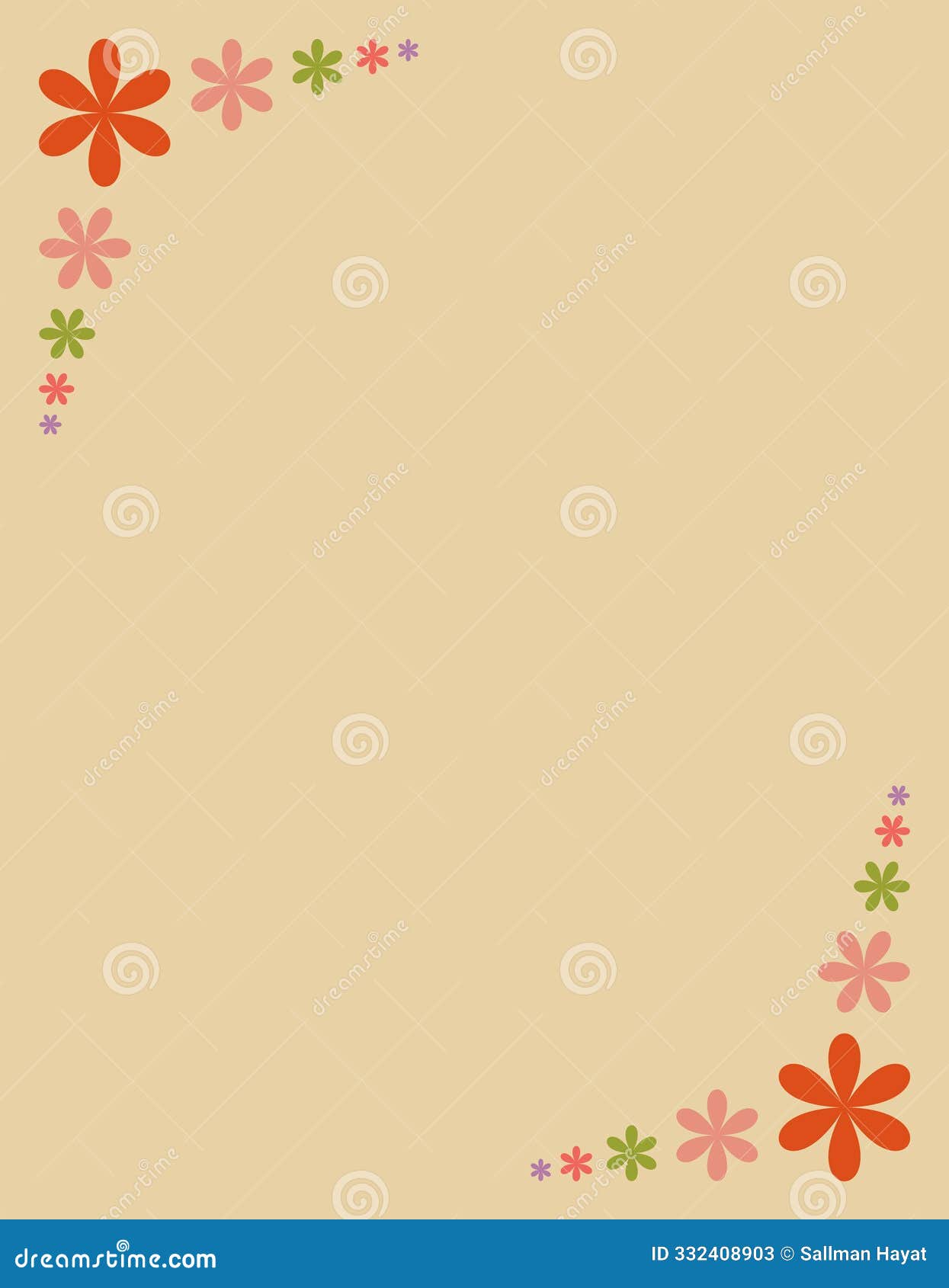 Floral Elegance: Minimalist Springtime Page Corners Design Stock ...