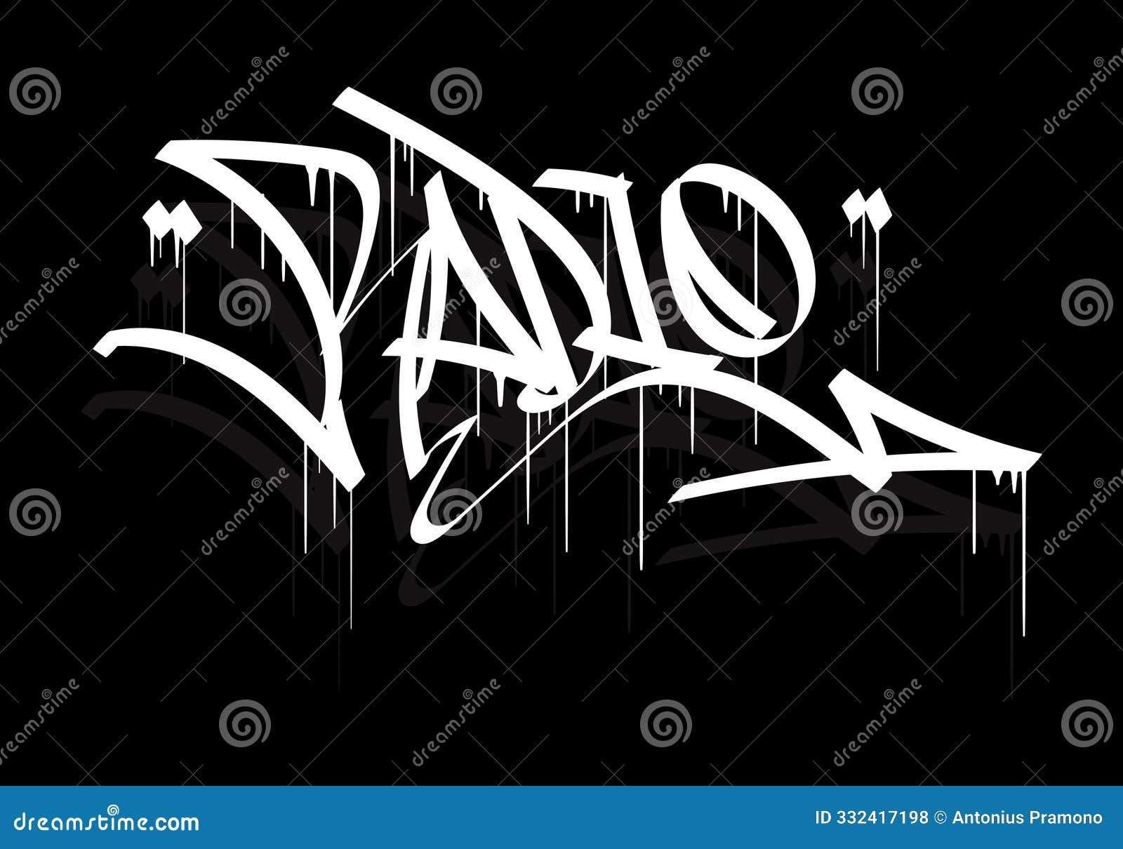 RADIO Word Graffiti Tag Style Stock Illustration - Illustration of ...
