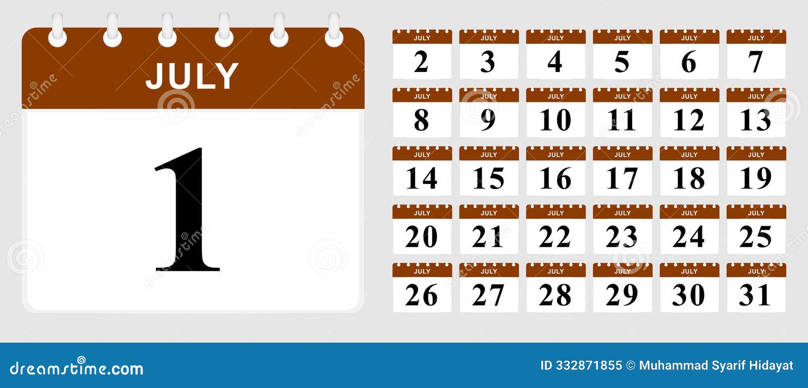 Days calendar of July stock illustration. Illustration of pattern ...