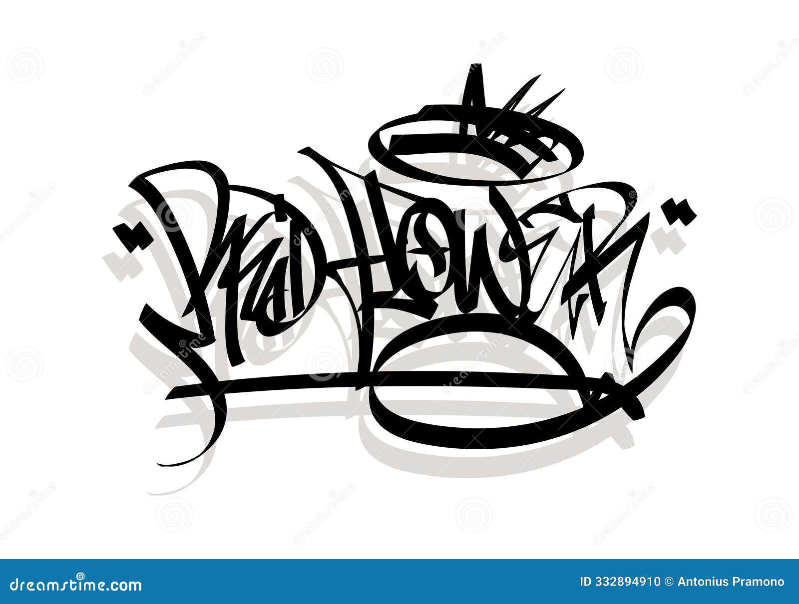 Flower Graffiti Drawing Symbol. Painted Graffiti Spray Pattern Of ...