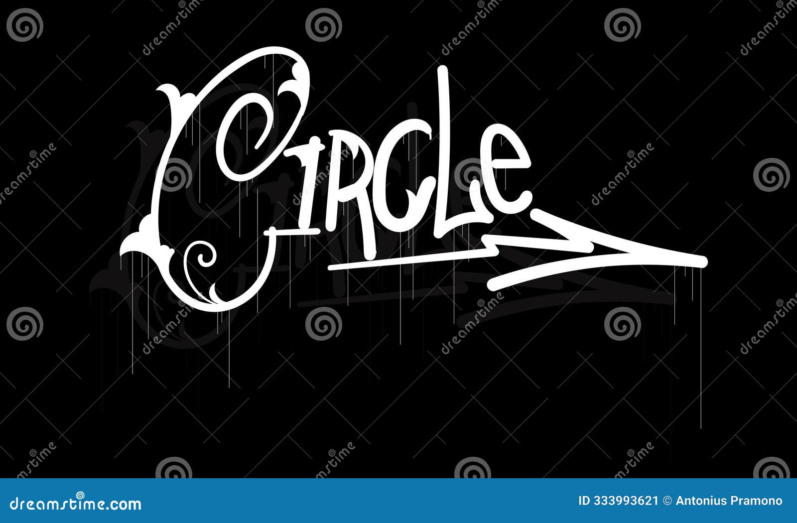 CIRCLE Lettering Custom Style Design Stock Vector - Illustration of ...