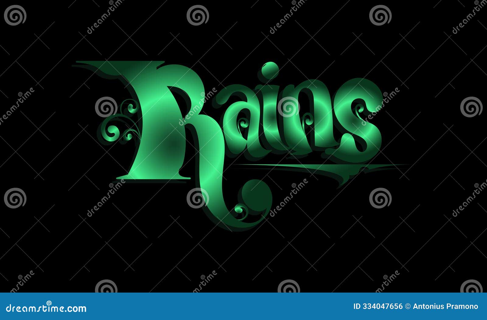 RAINS Lettering Custom Style Design Stock Vector - Illustration of ...