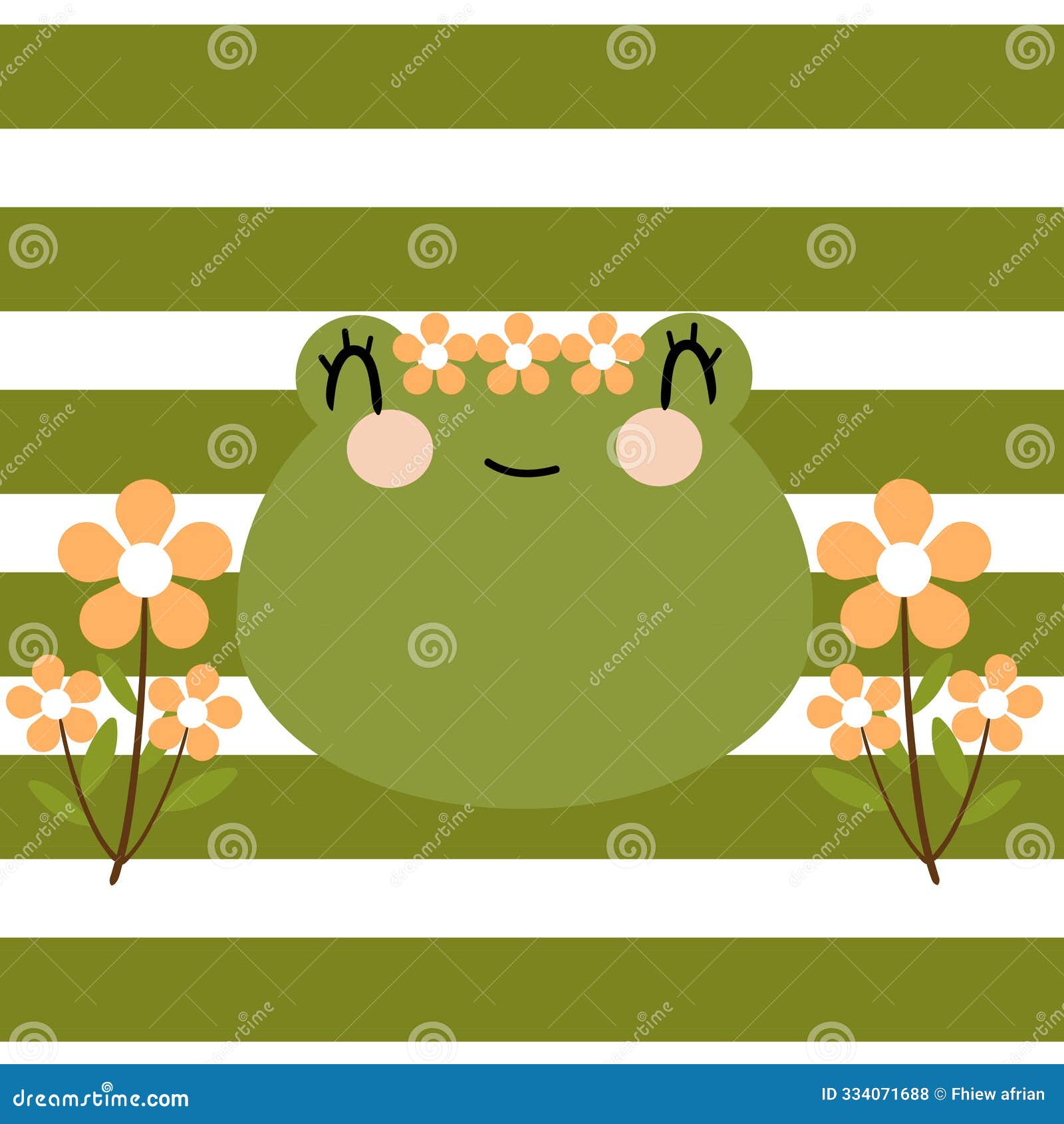 Illustration with Cute Handwritten Green Frog Stock Vector ...