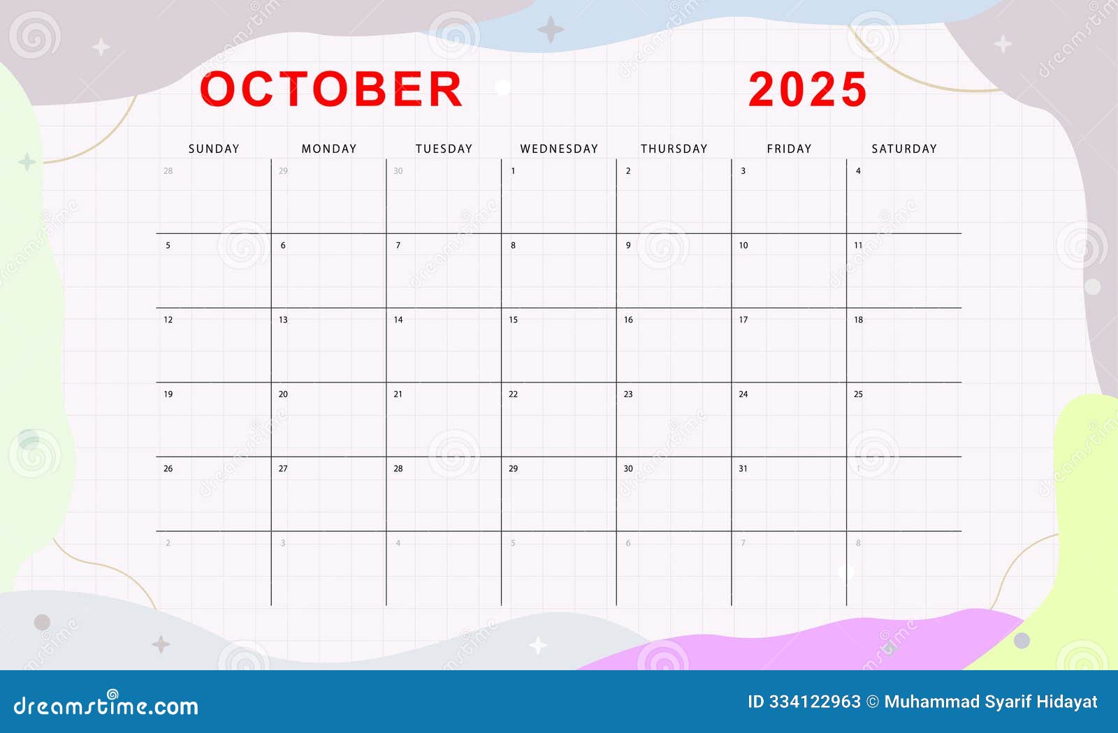 October 2025 Template - Calendar 2025 Year Design, Desk Calendar 2025 ...