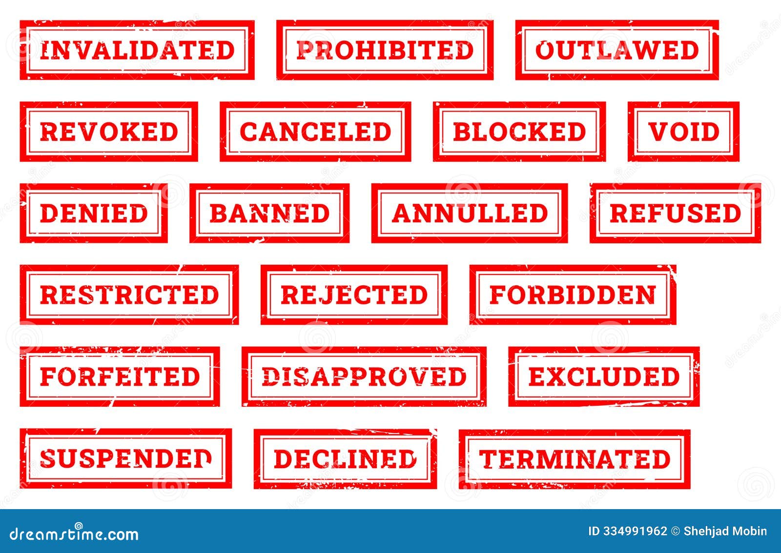 Red Canceled or Reject Stamp Stock Illustration - Illustration of stamp ...