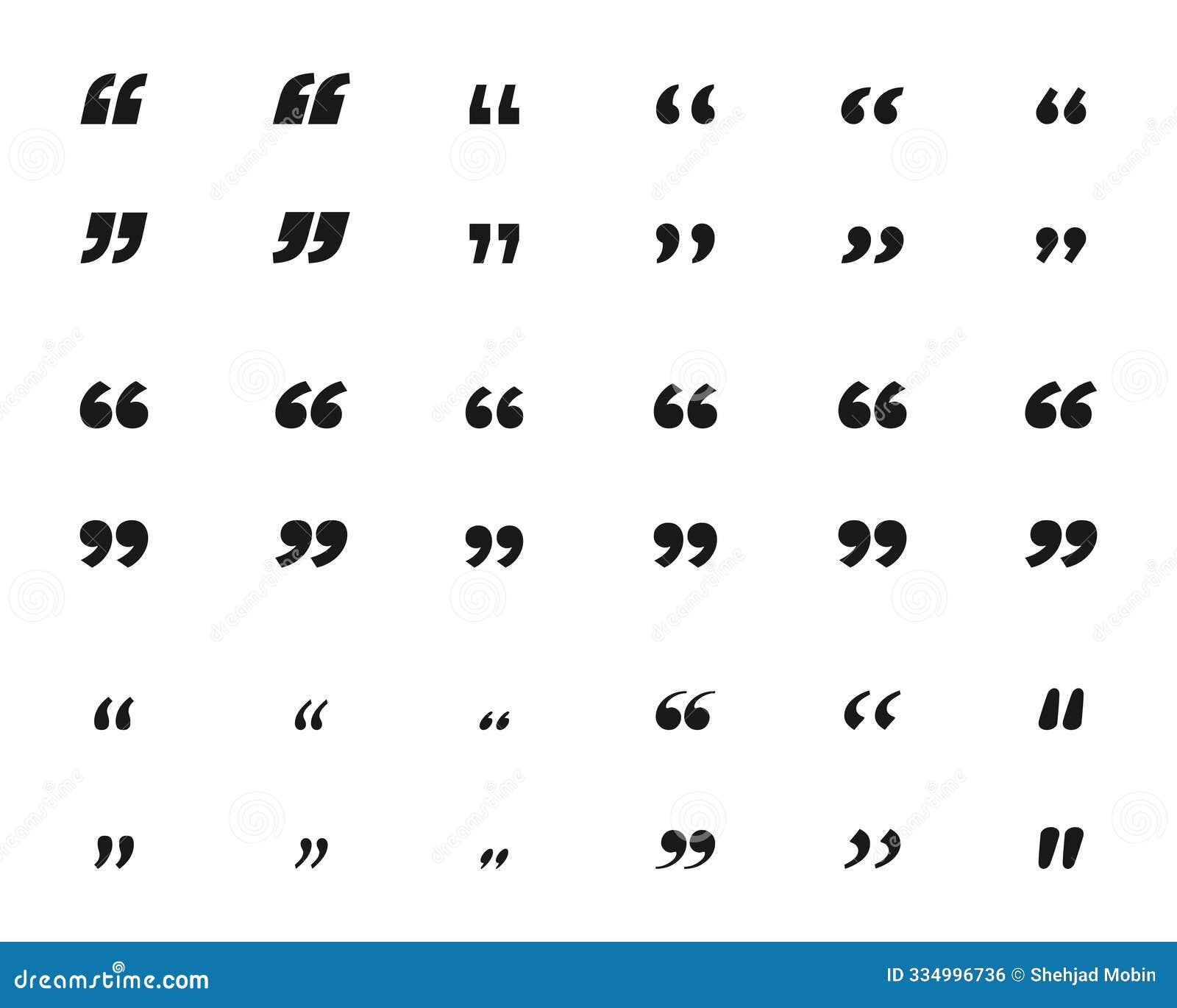 Set of Quote Mark Icons Isolated on White Background Stock Vector ...