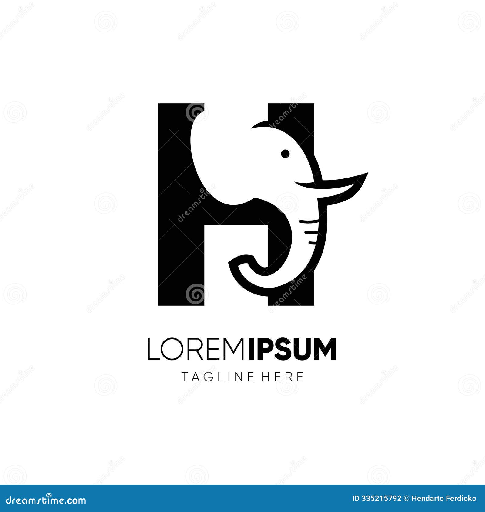 Letter H Elephant Logo Design Vector Icon Graphic Emblem Illustration ...