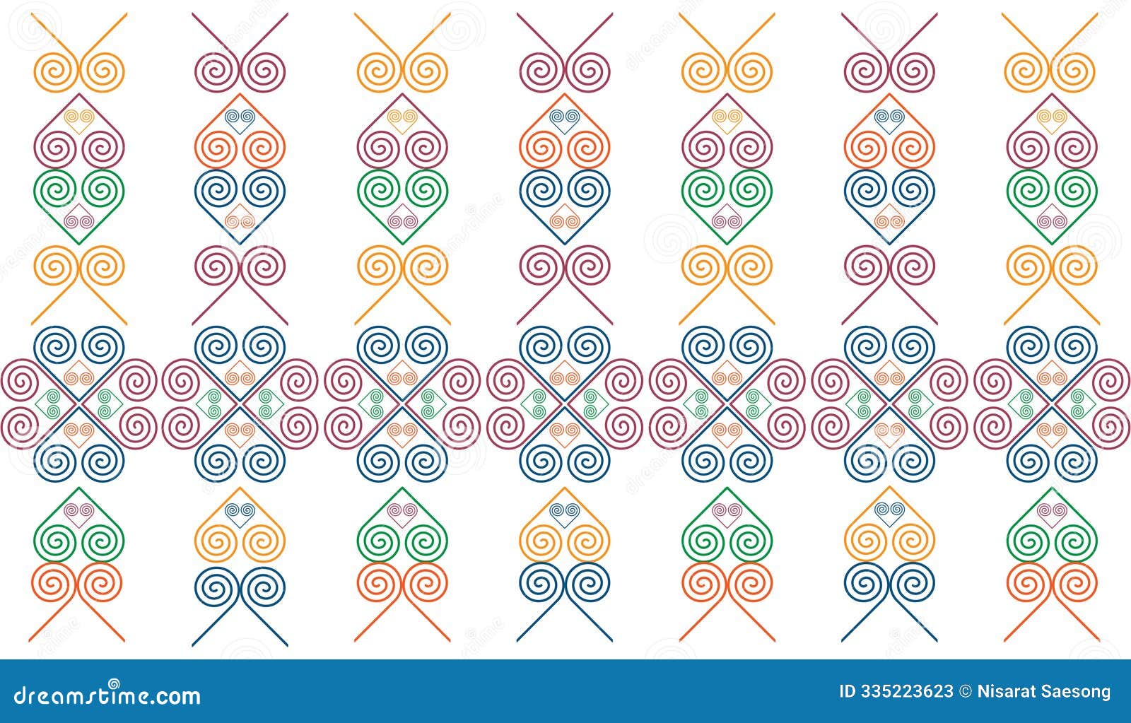 Hmong Tribal Patterns with Spiral Lines that Form Like Flowers. Used To ...