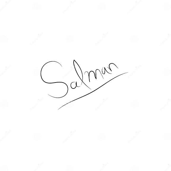 Hand Written Salman Name Vector. Salman Name Signature Stock ...