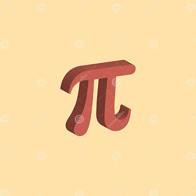 3D Pi Symbol Illustration. 3D Render of Pi Symbol on Minimal Background ...