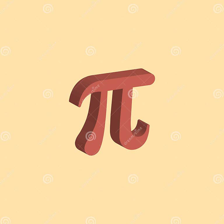 3D Pi Symbol Illustration. 3D Render of Pi Symbol on Minimal Background ...