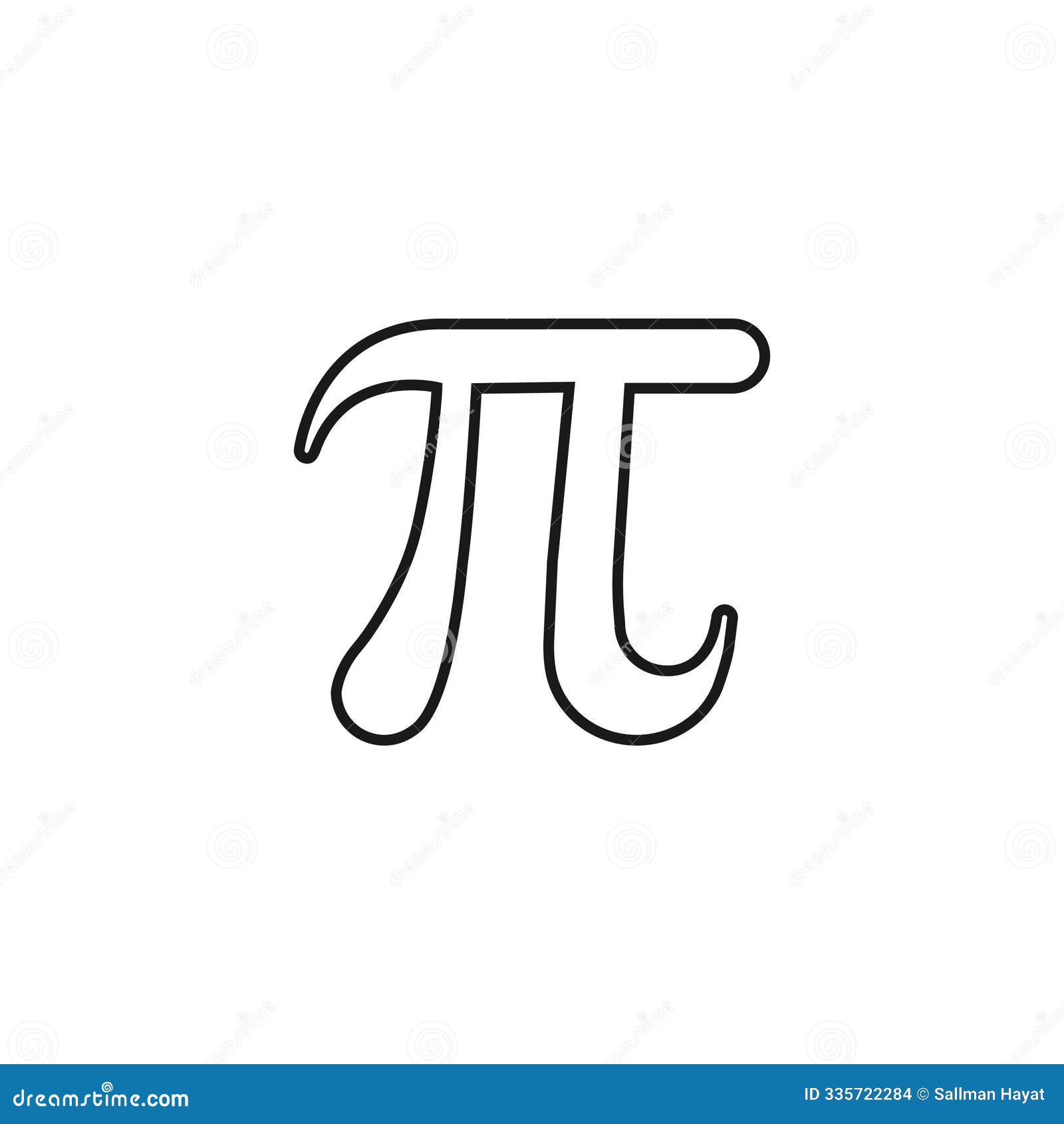 Pi Symbol Outline Vector. Stylized Pi Icon, Math Concept Art Stock ...