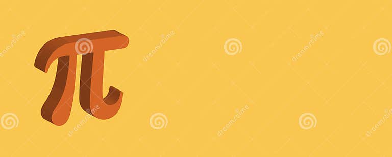 3D Pi Symbol - Mathematical Constant Illustration. Stylized Pi Icon on ...