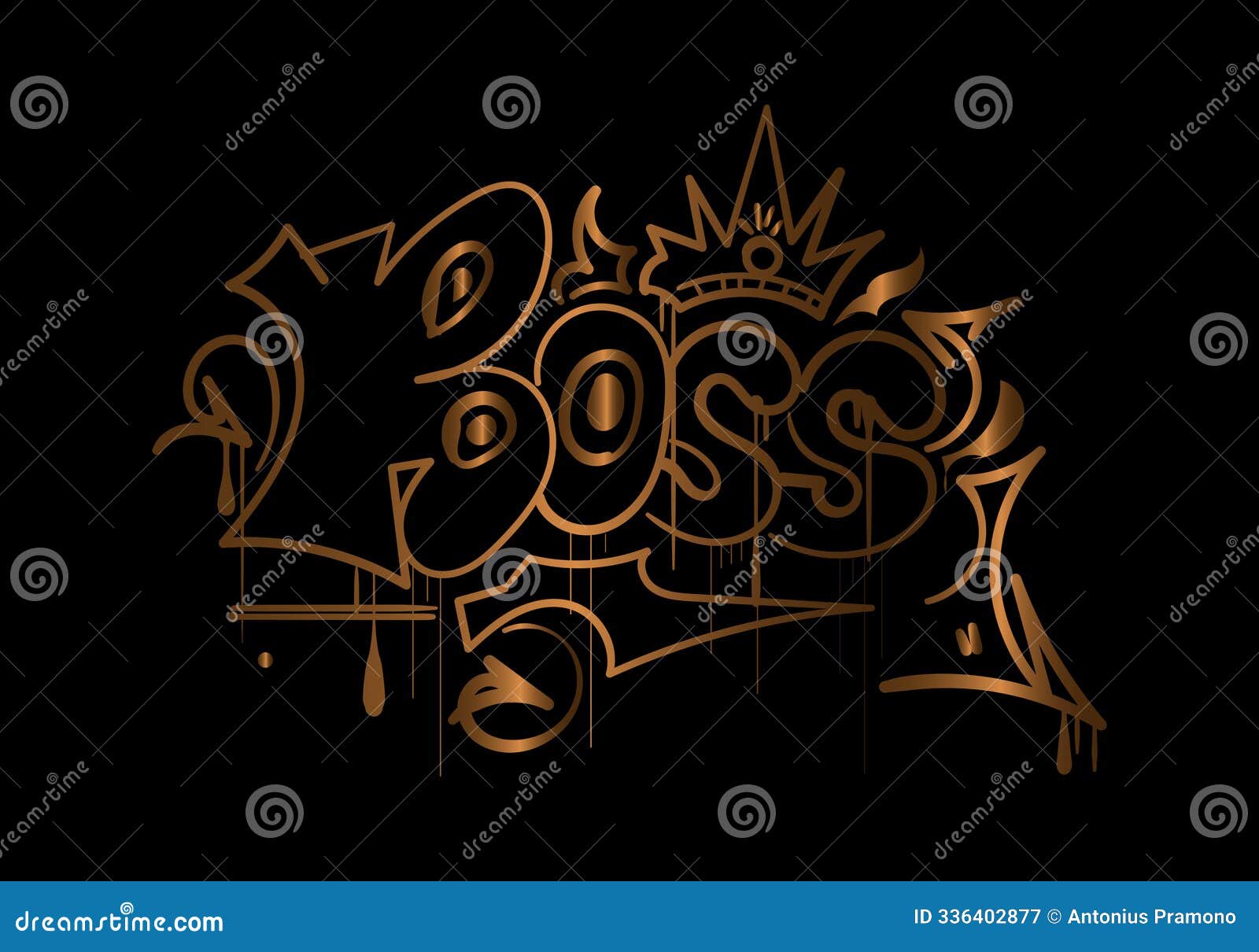BOSS Hand Lettering Style Design Stock Illustration - Illustration of ...