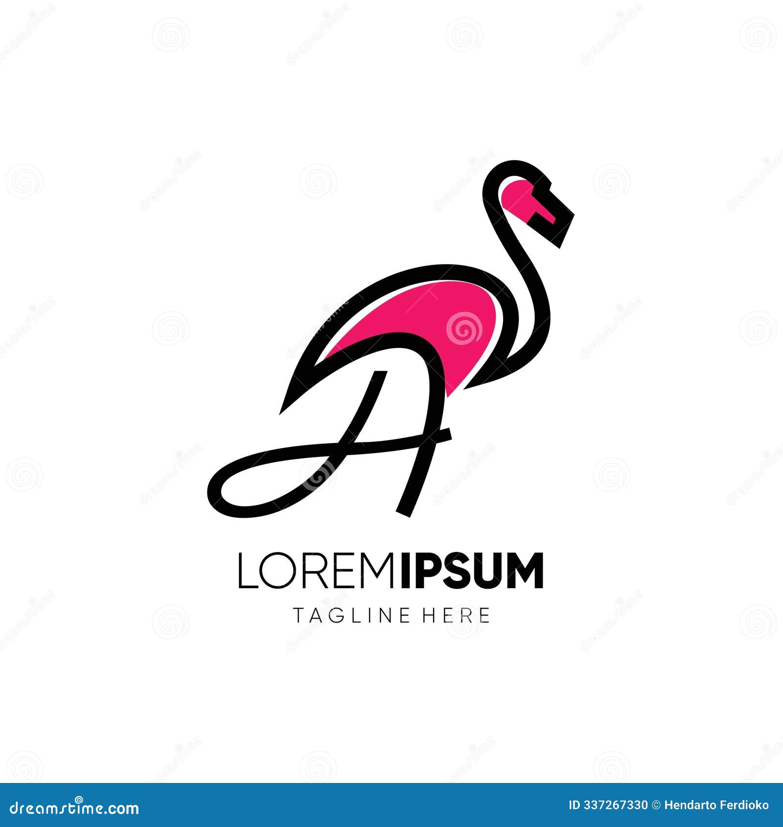 Letter a Flamingo Logo Design Vector Icon Graphic Emblem Symbol ...