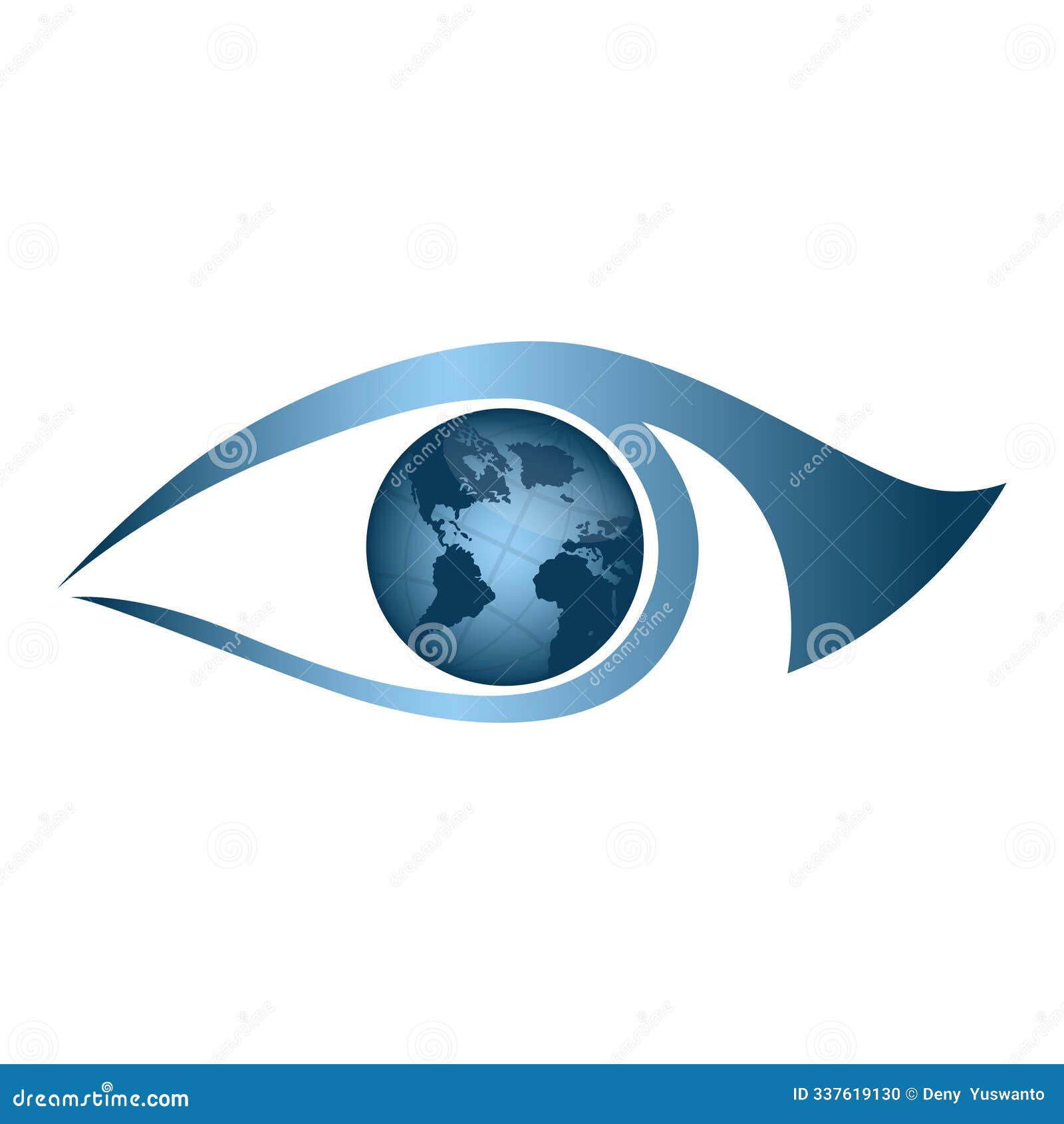 Eyes with Earth Illustration Vector Design Template Stock Illustration ...