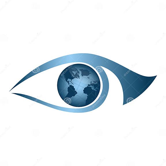 Eyes with Earth Illustration Vector Design Template Stock Illustration ...
