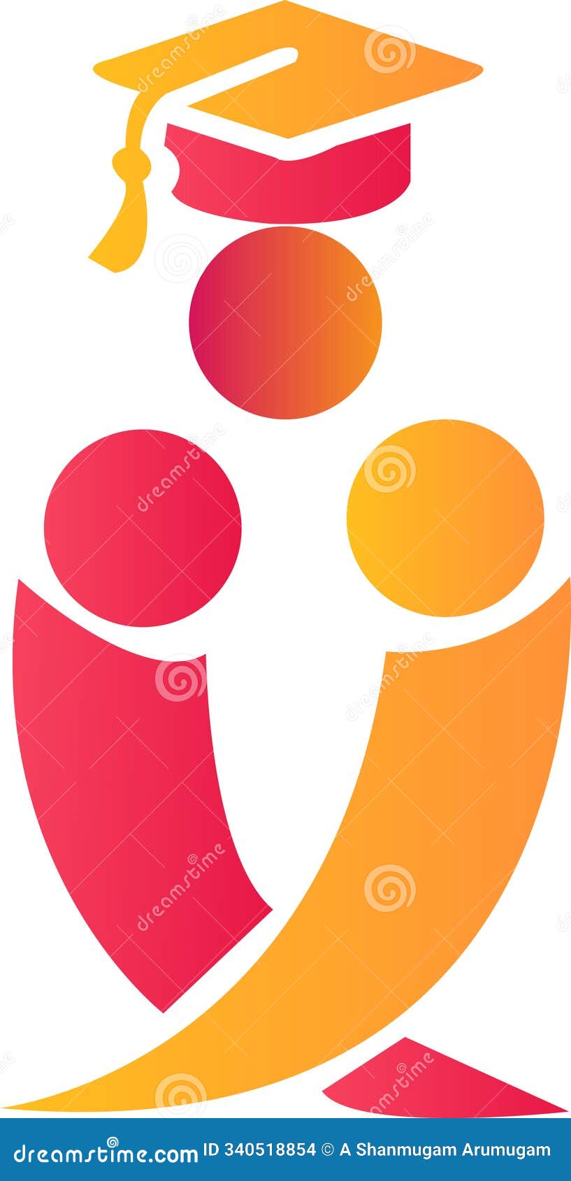 Graduation Education Logo with Three People Stock Illustration ...