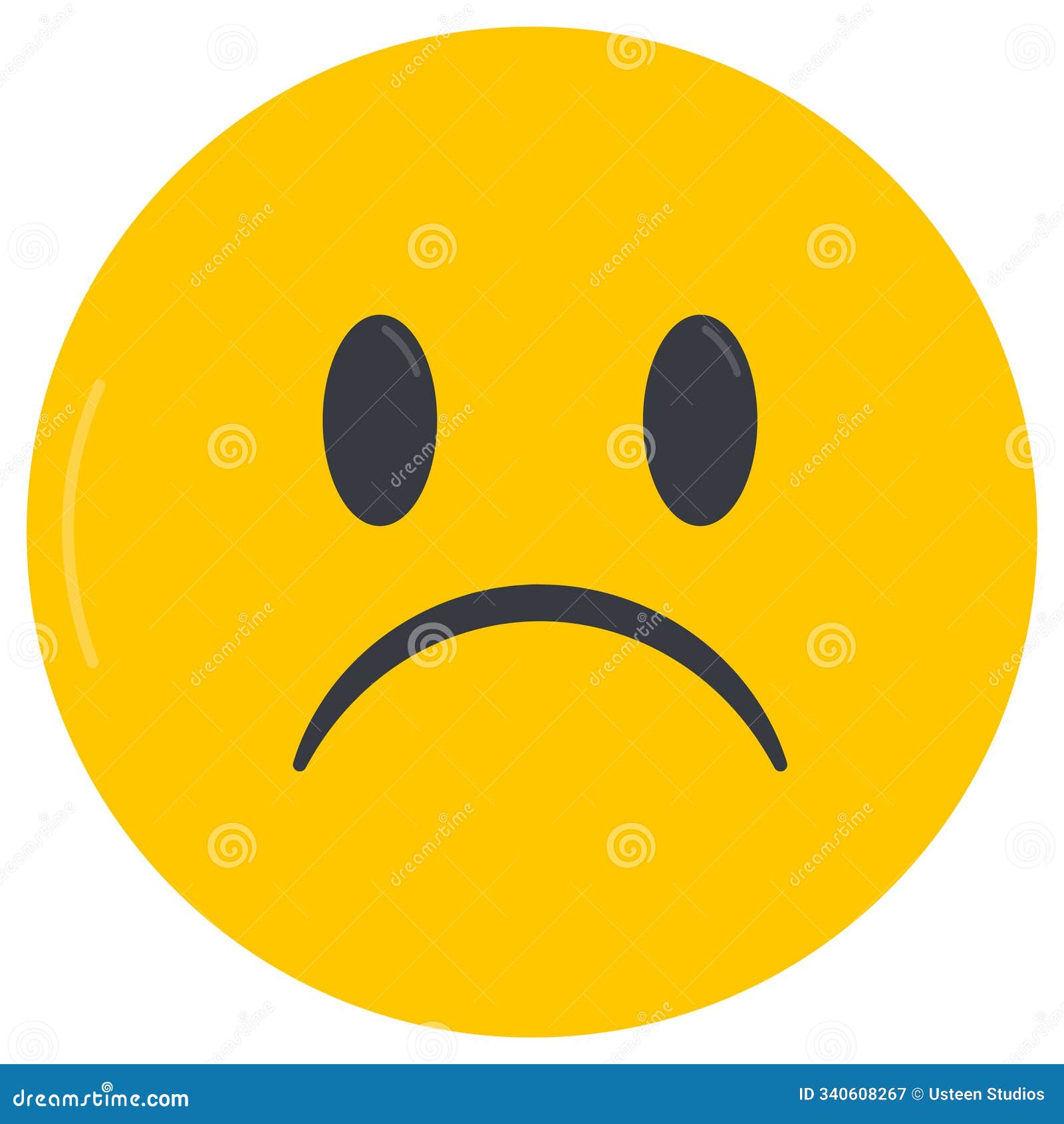Unhappy Emoji Illustration - Frowning Emoji Character Stock Vector ...