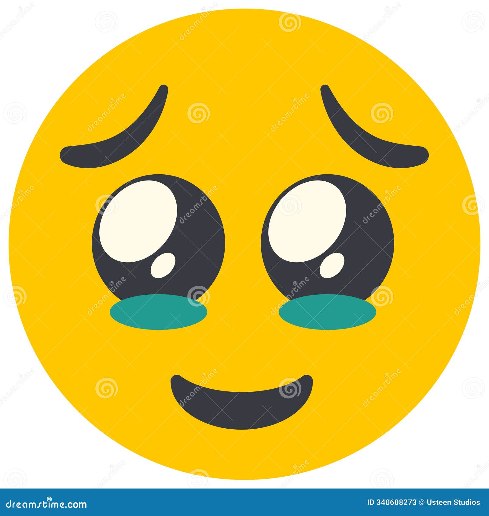 Softly Crying Emoji Illustration - Melancholic Emoji Stock Vector ...