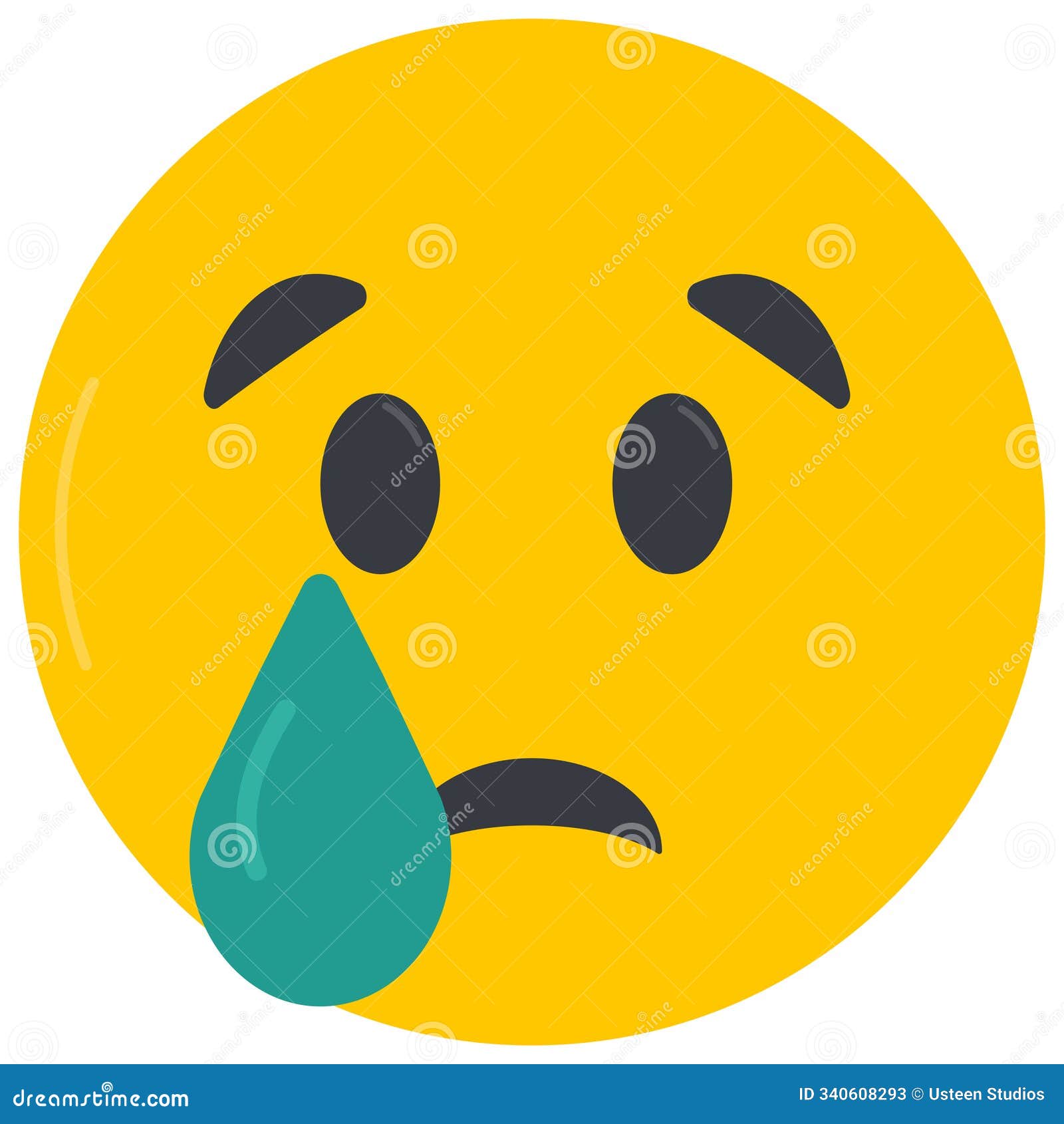 Sad and Tearful Emoji - Emotional Emoji Stock Vector - Illustration of ...