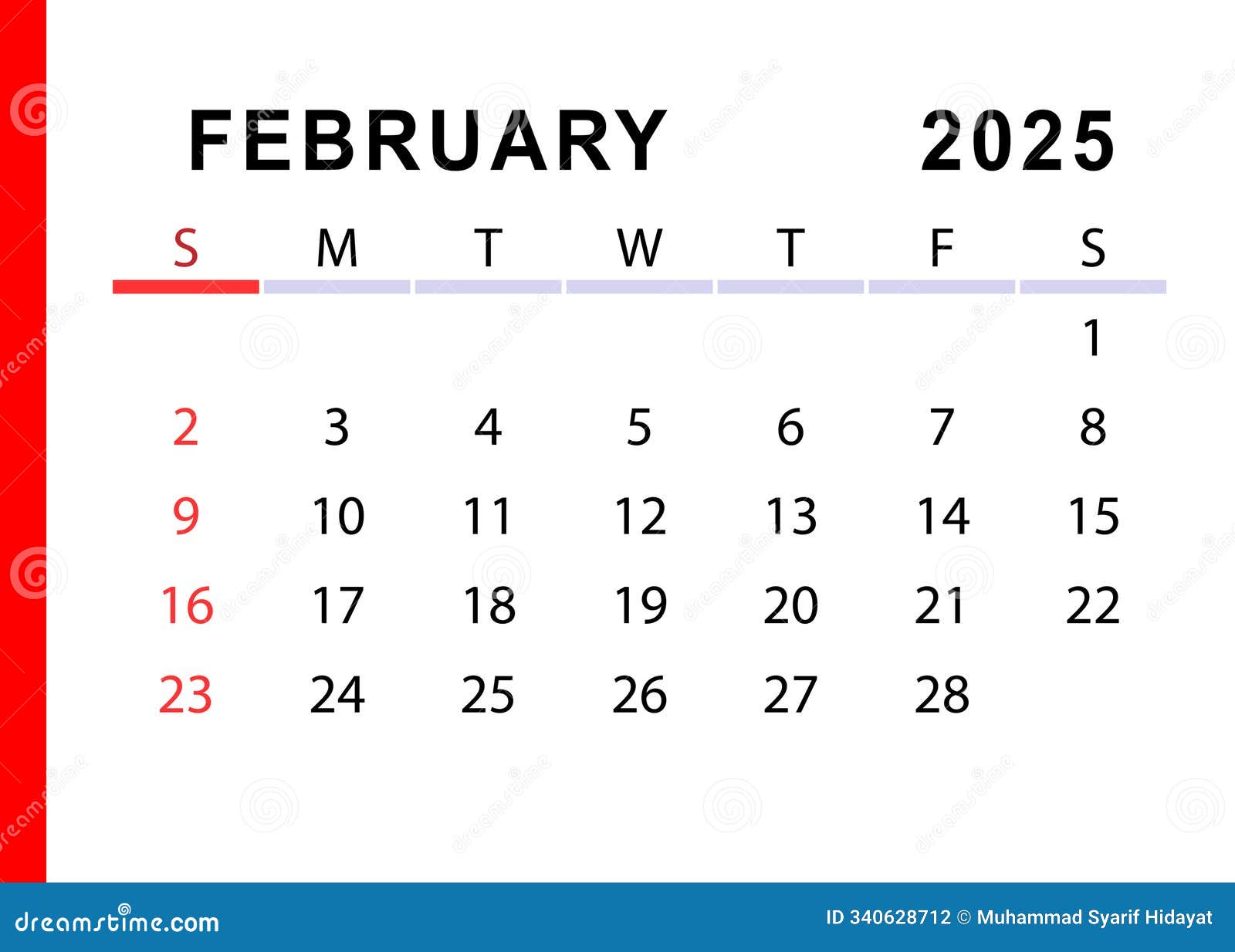 February 2025 stock illustration. Illustration of cartoon - 340628712