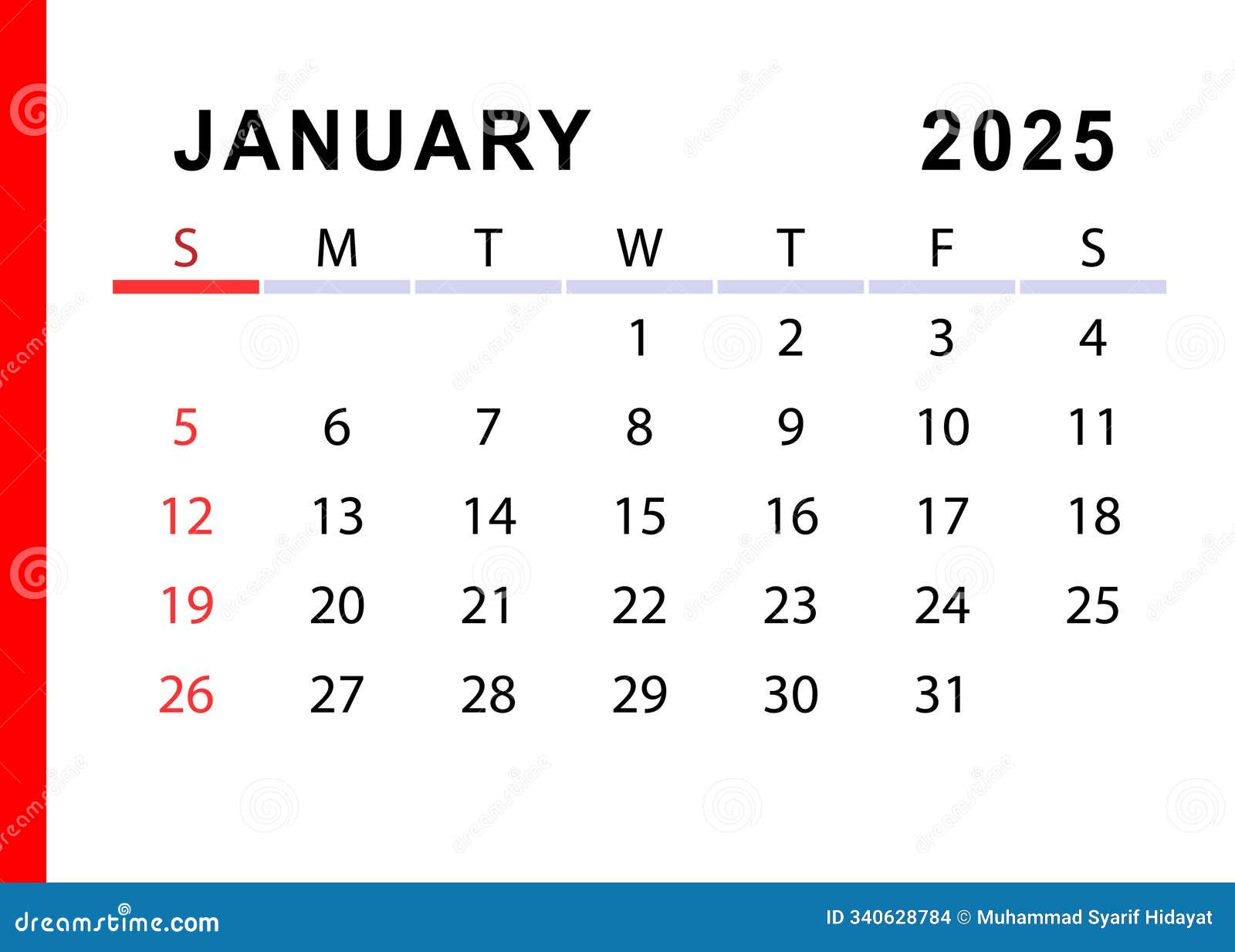 January 2025 stock vector. Illustration of monthly, vehicle - 340628784