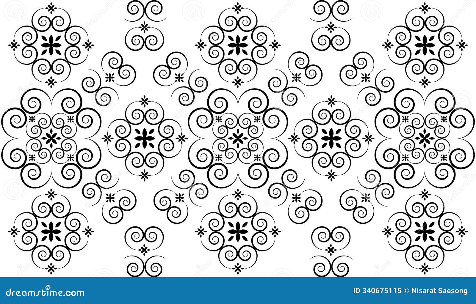 Hmong Ethnic Pattern. Seamless Geometric Vector Pattern with Green and ...