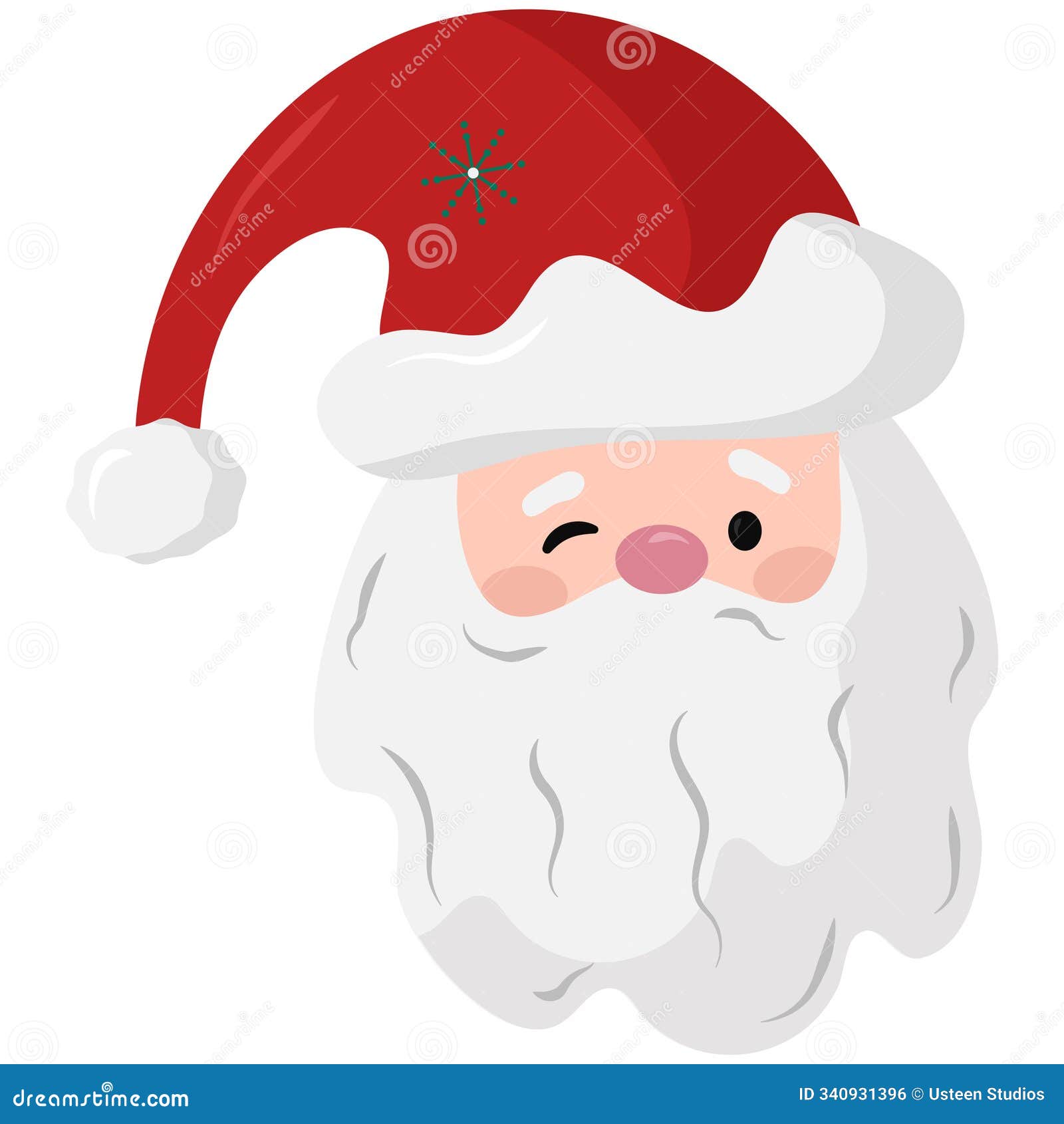 Classic Santa Face - Winking Santa Claus Stock Illustration ...