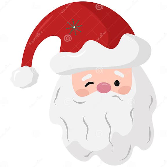 Classic Santa Face - Winking Santa Claus Stock Illustration ...