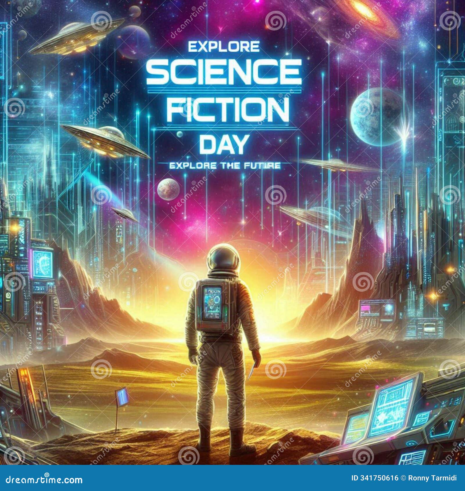 Astronaut On Background Of Mars. Solar System. View From Porthole Of ...