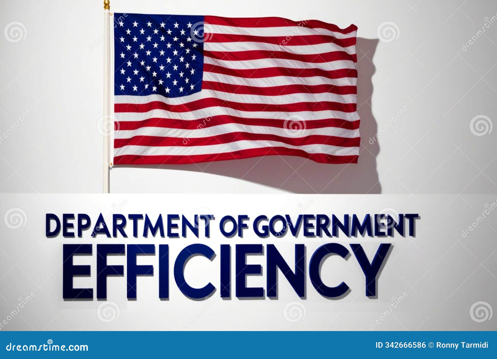 American Flag Poster with White Background with the Words Department of ...
